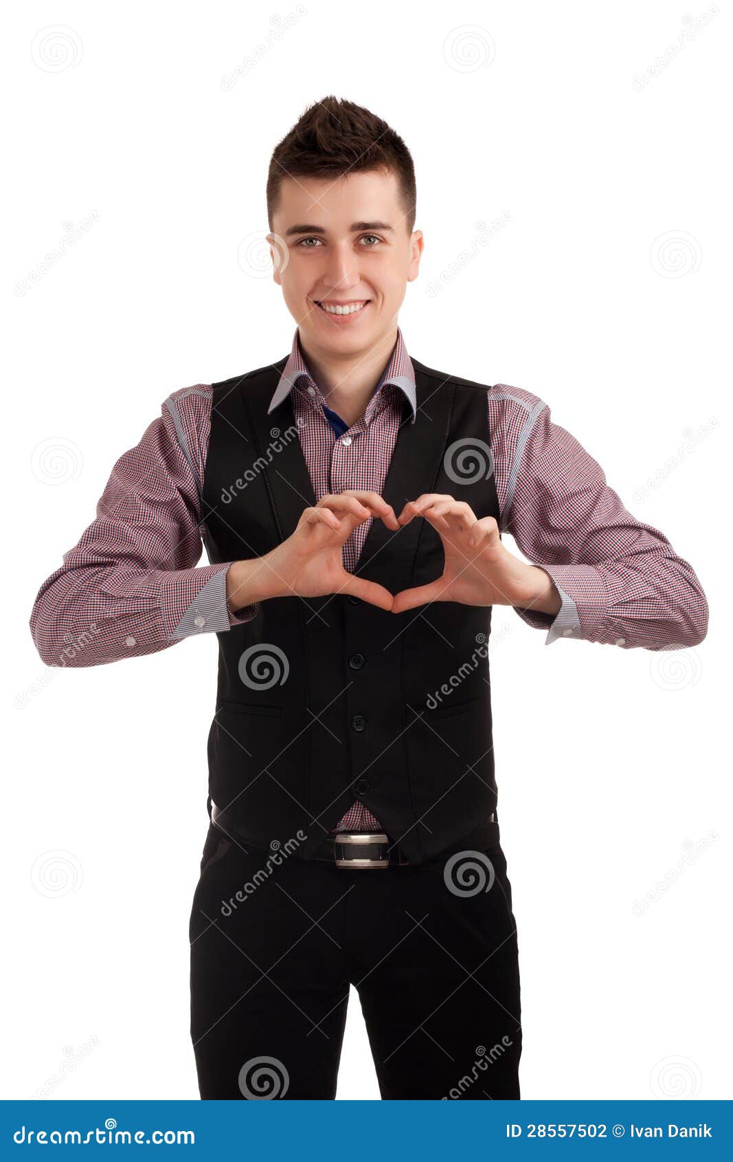 Young Man Making Heart with Fingers Stock Photo - Image of heart, show ...
