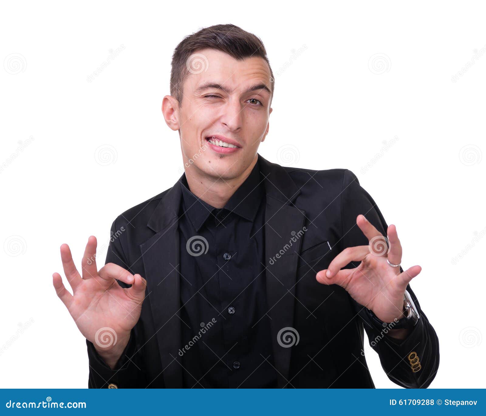 Young Man Making the Ok Hand Sign Stock Photo - Image of sign ...