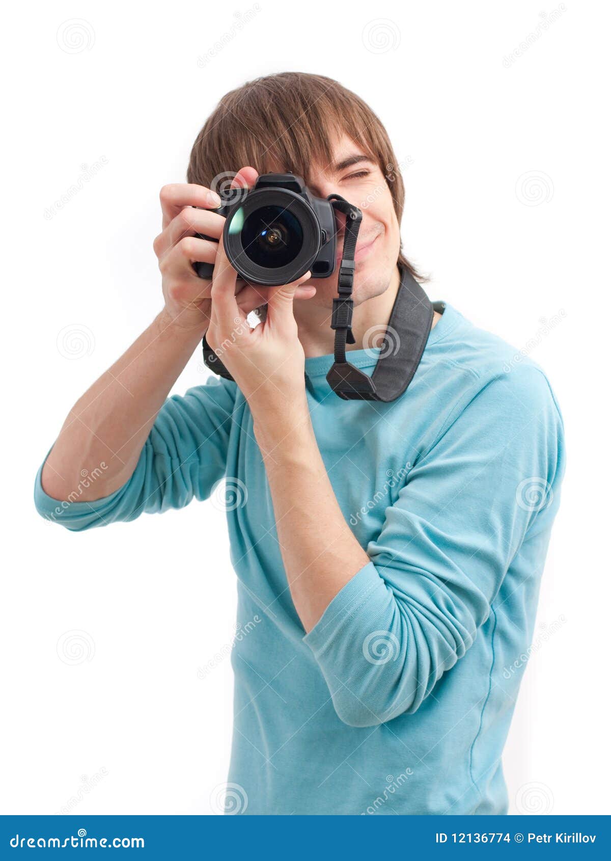 Making Photo, Saving Moment. Smiling Teenage Girl Look Through Hand ...