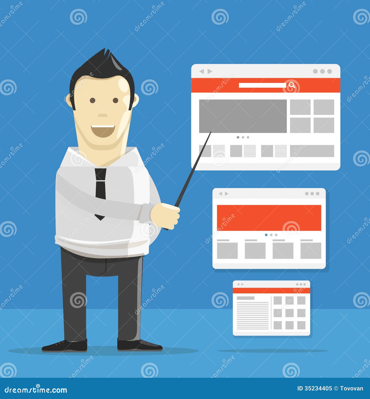 Young Man Making Presentation Stock Vector - Illustration of ...