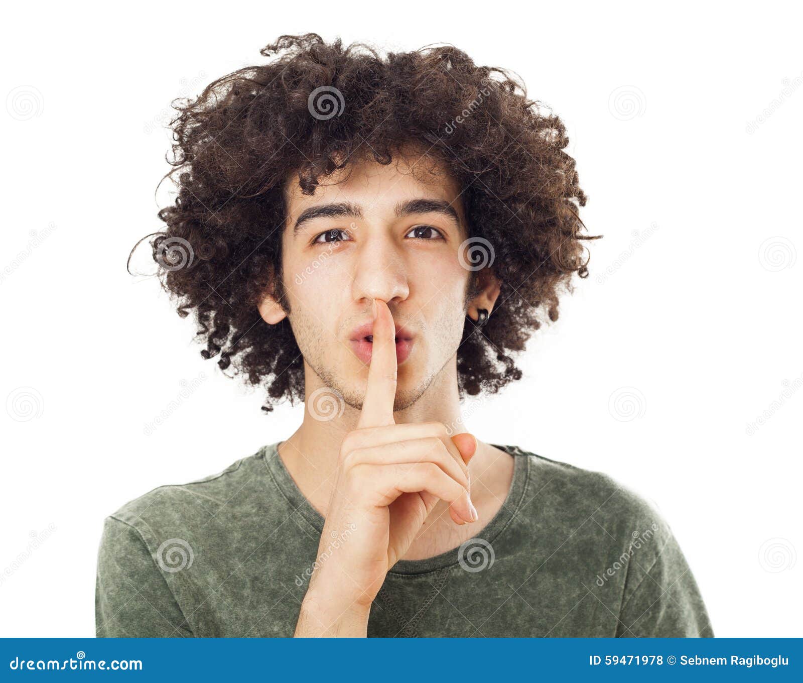 Young Man Making Silence Gesture Stock Photo - Image of shhh, teen ...