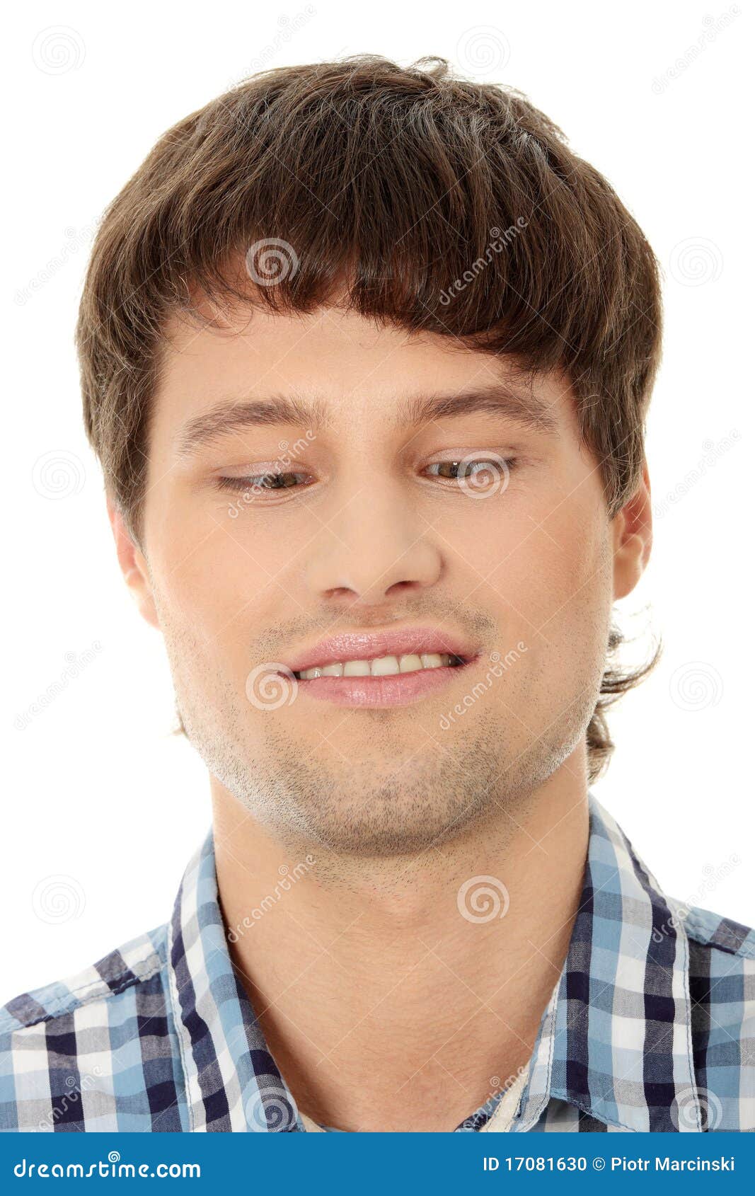 Young man making squint stock photo. Image of gesture - 17081630