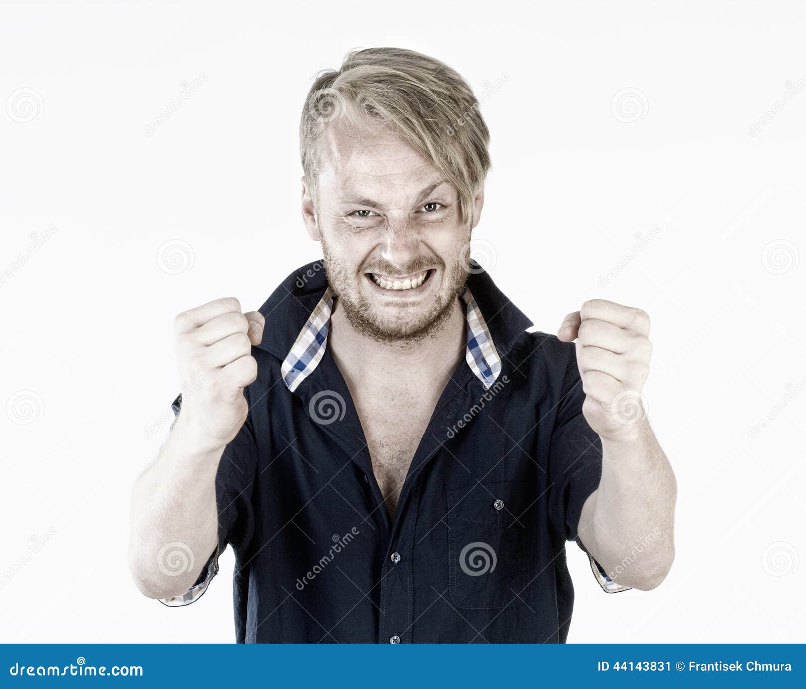 Young Man Making a YES Gesture Stock Image - Image of fists, looking ...