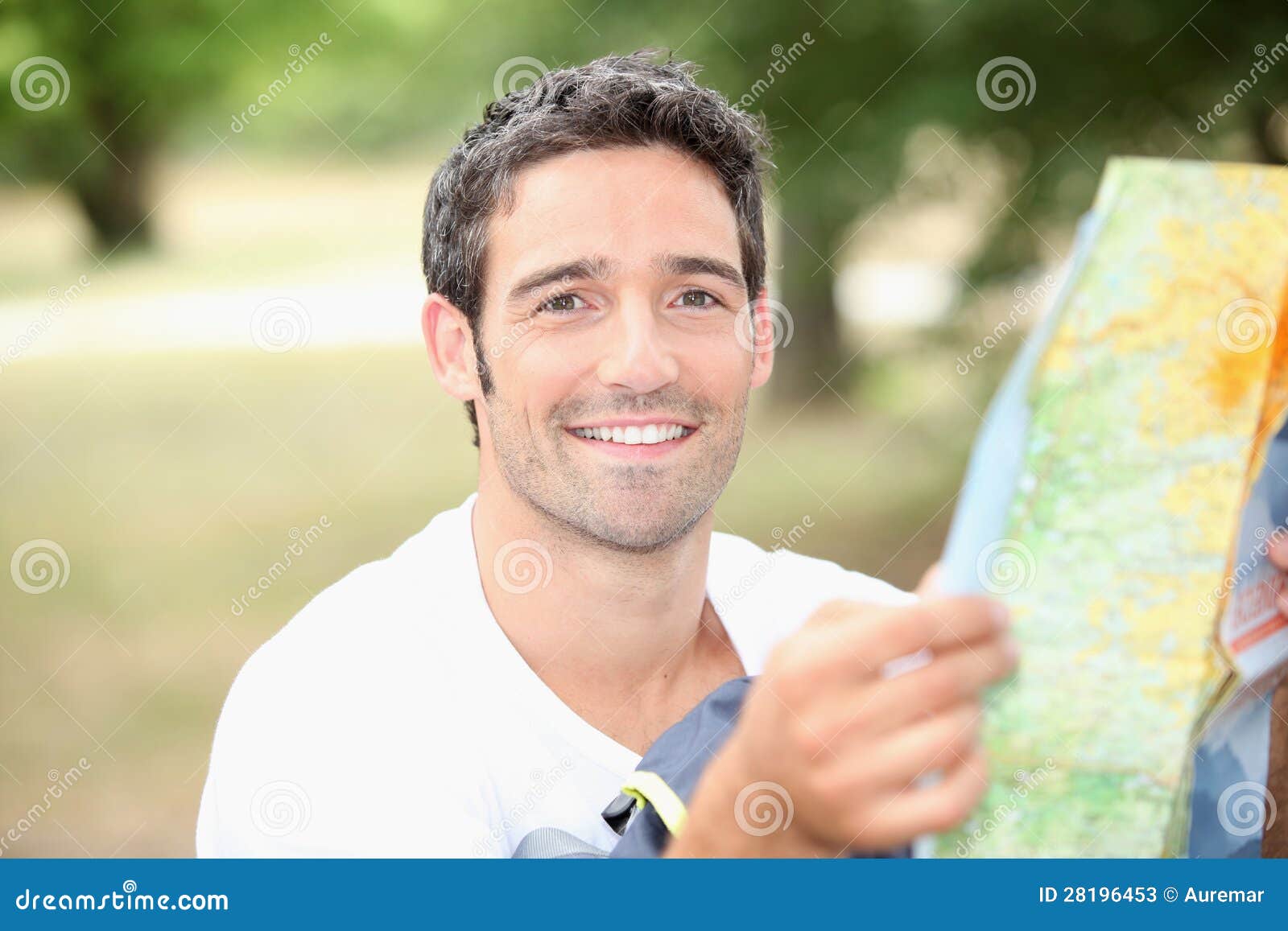 Young man with map stock image. Image of globetrotter - 28196453