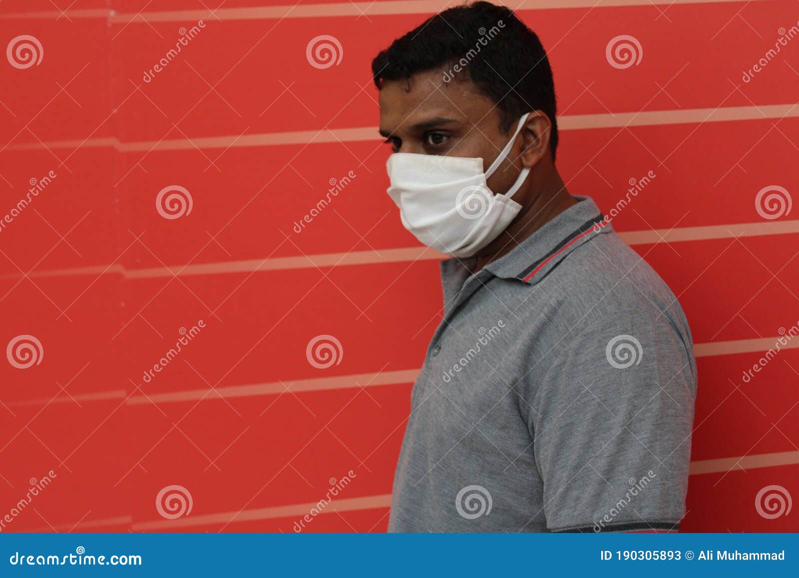 Young Man with Mask Face Closeup Stock Image - Image of sitting ...