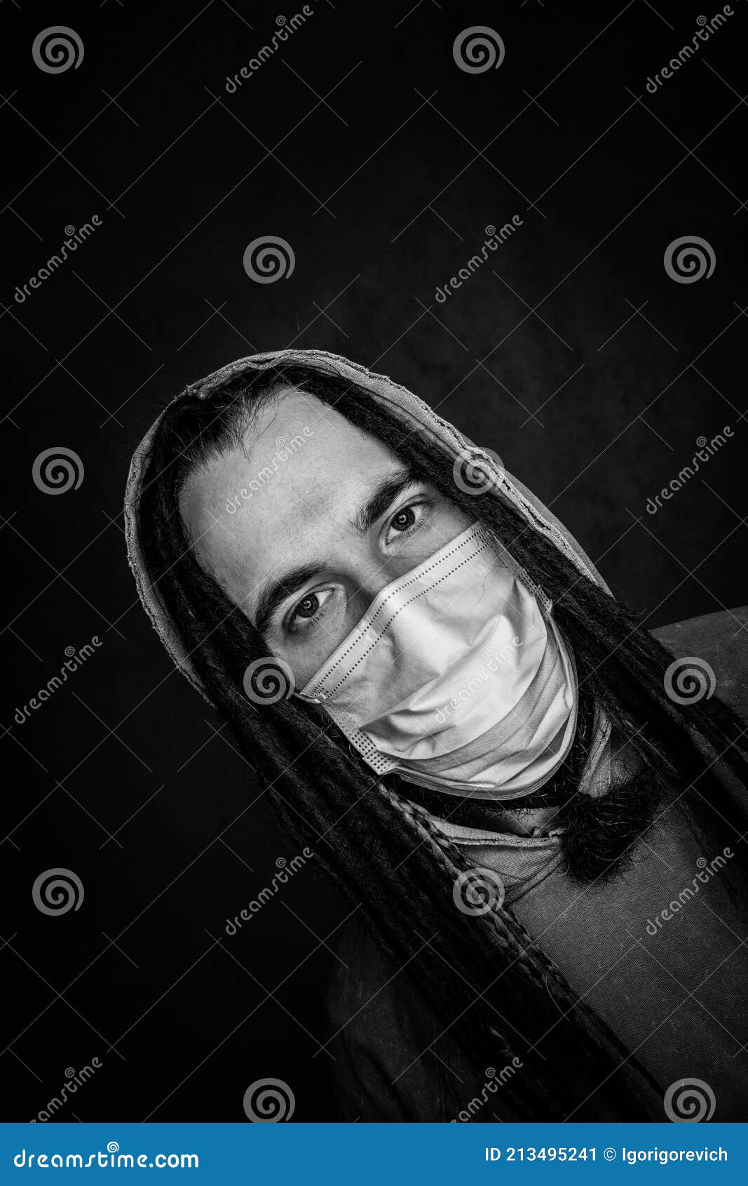 Young man in mask stock image. Image of pollution, casual - 213495241