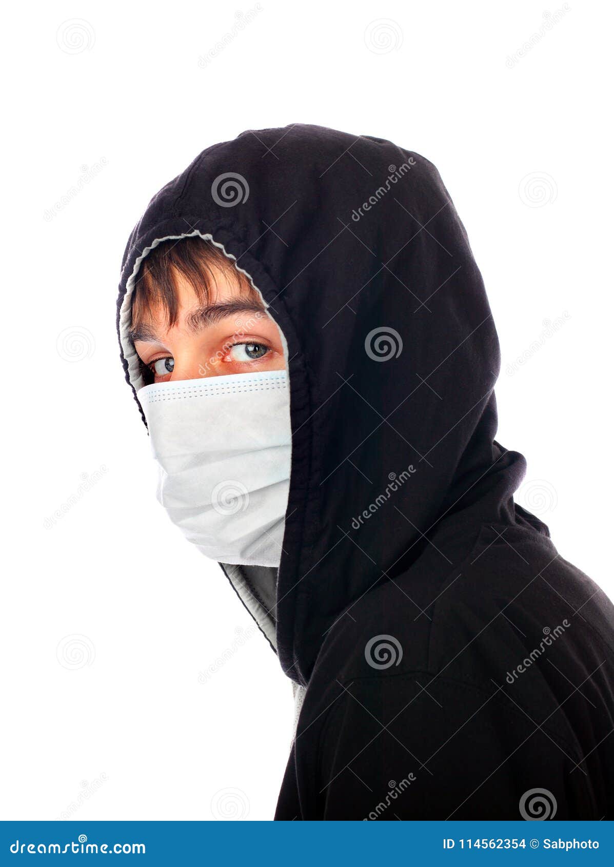 Young Man in the Mask stock photo. Image of caucasian - 114562354