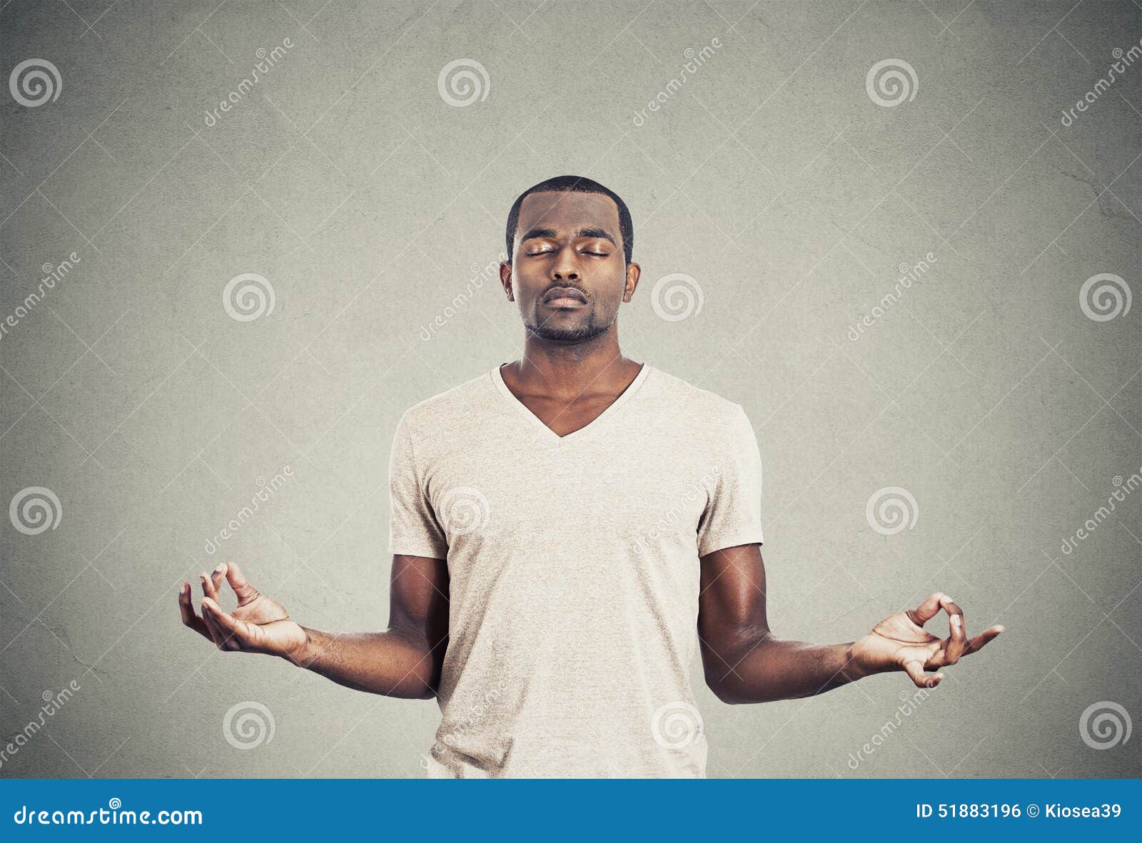 Young man meditating stock photo. Image of relax, deep - 51883196
