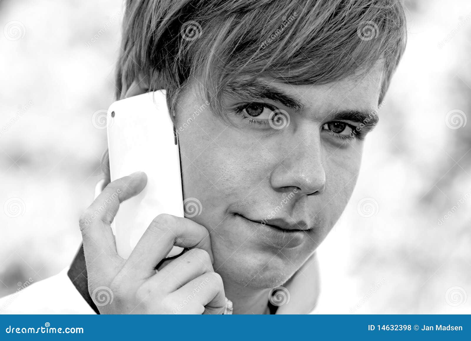 Young Man with Mobile Phone Stock Photo - Image of head, caucasian ...