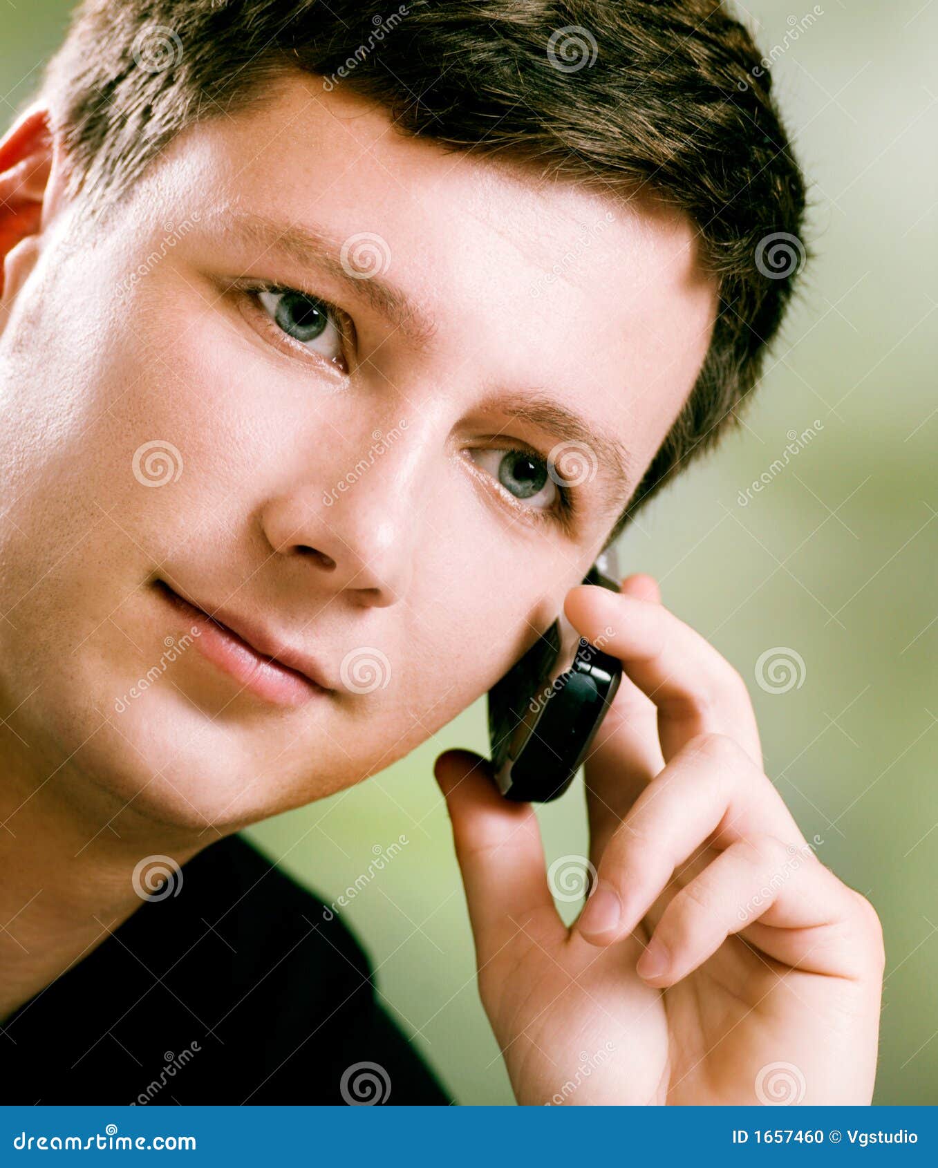 Young Man with Mobile Phone Stock Photo - Image of outdoors, caucasian ...