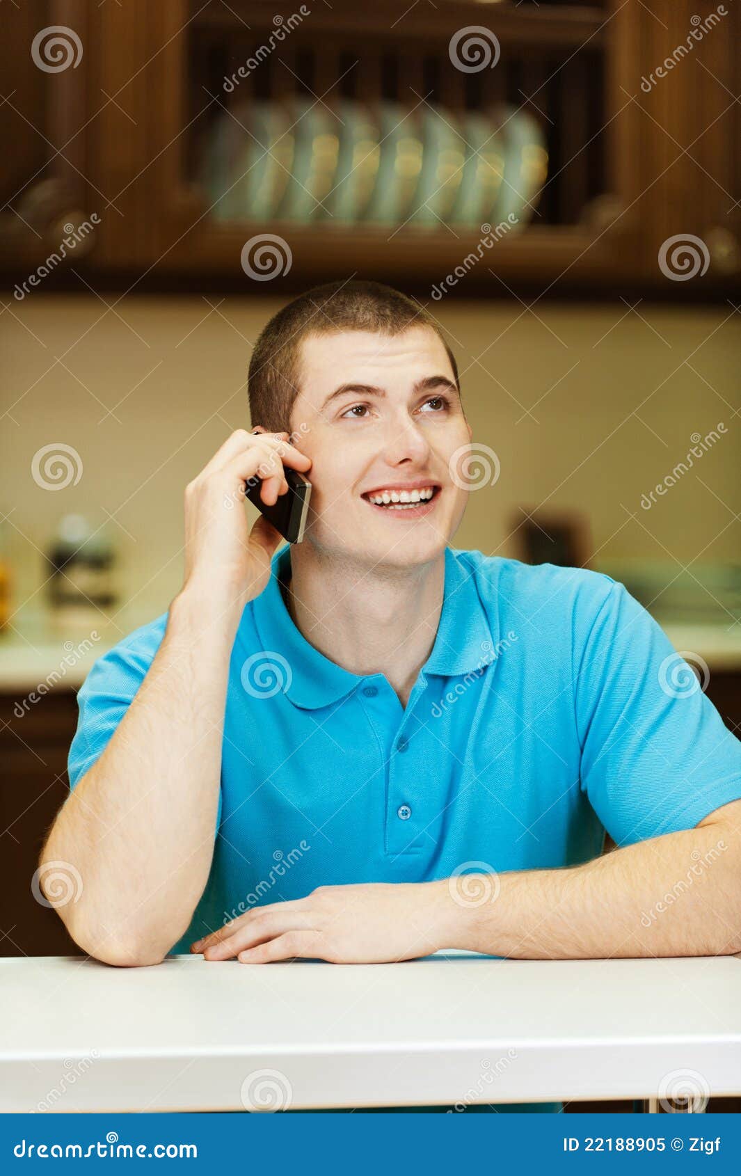 Young Man with Mobile Phone Stock Image - Image of cellphone ...