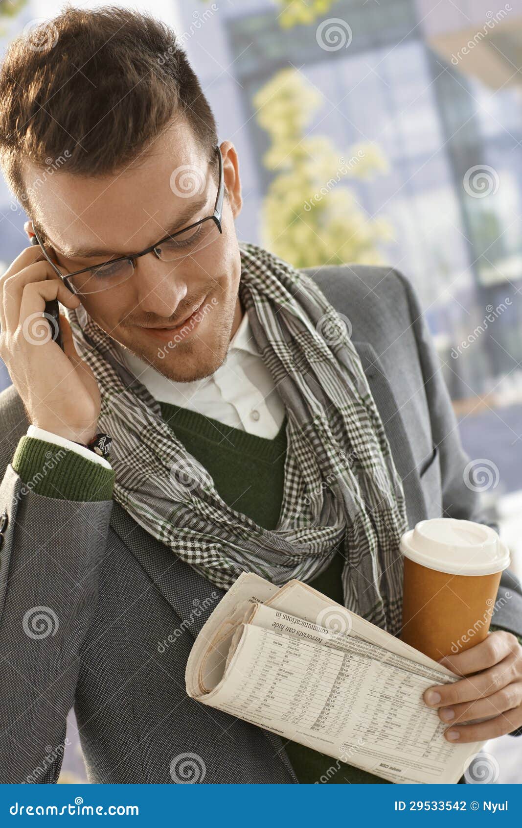 Young Man on Mobile Phone Outdoors Stock Photo - Image of cellphone ...