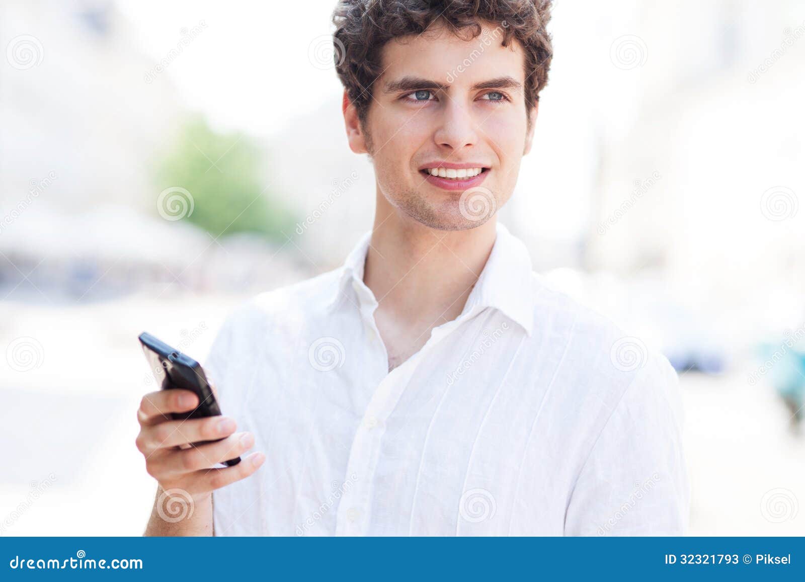 Young Man with Mobile Phone Stock Image - Image of phone, caucasian ...