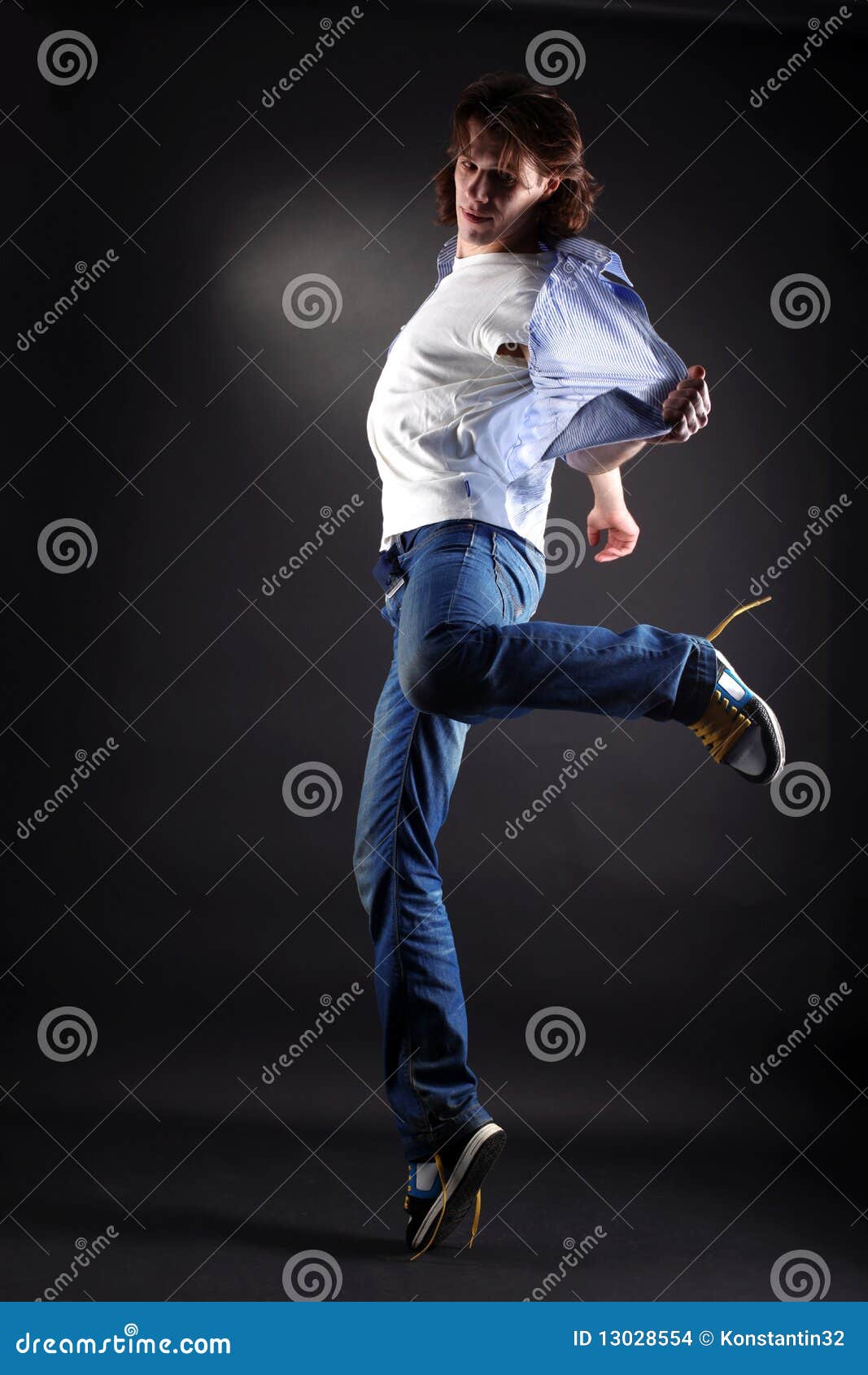 Young Man Modern Dancer in Action Stock Photo - Image of dancer, shoes ...