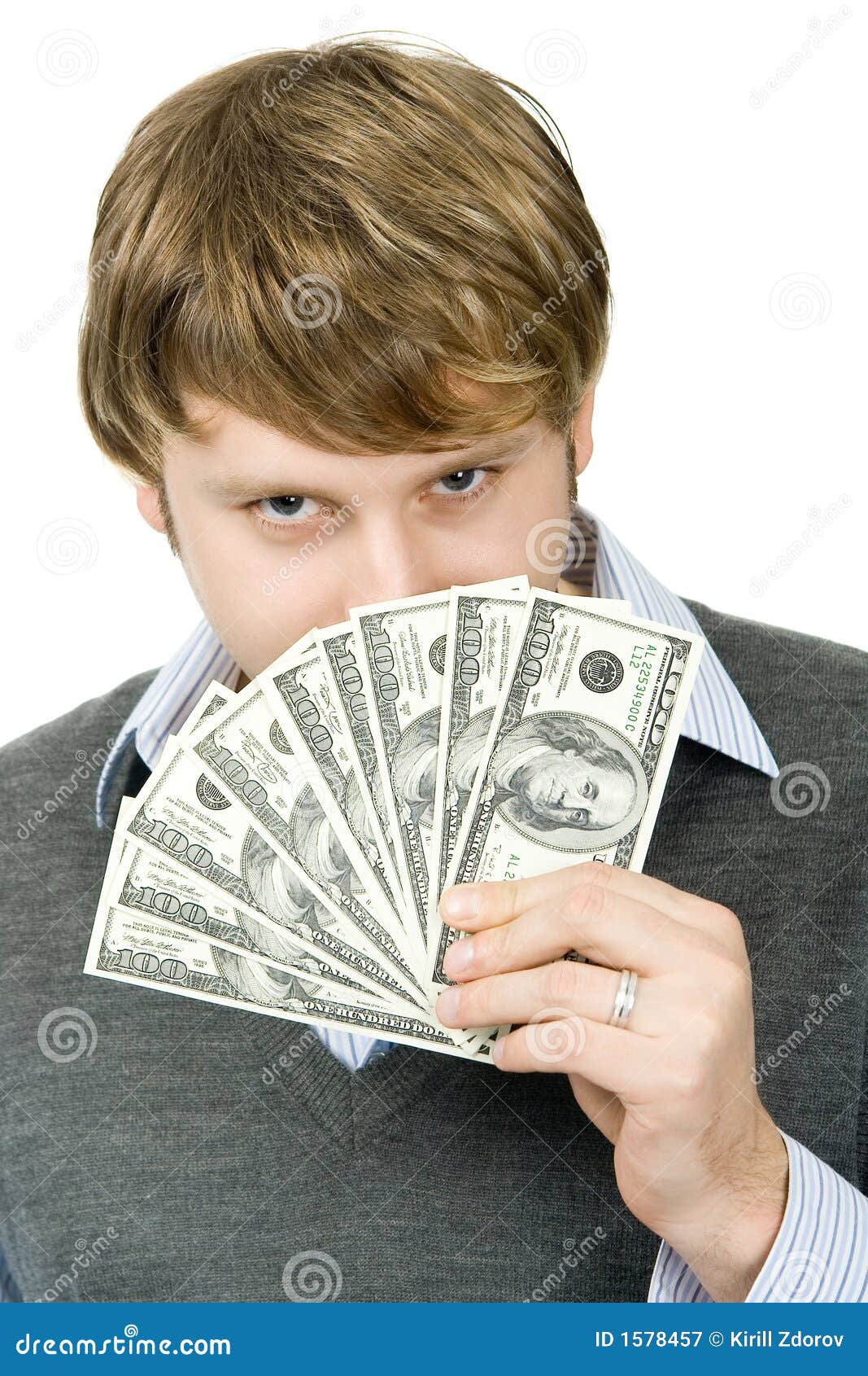 Young man with money stock image. Image of looking, economy - 1578457