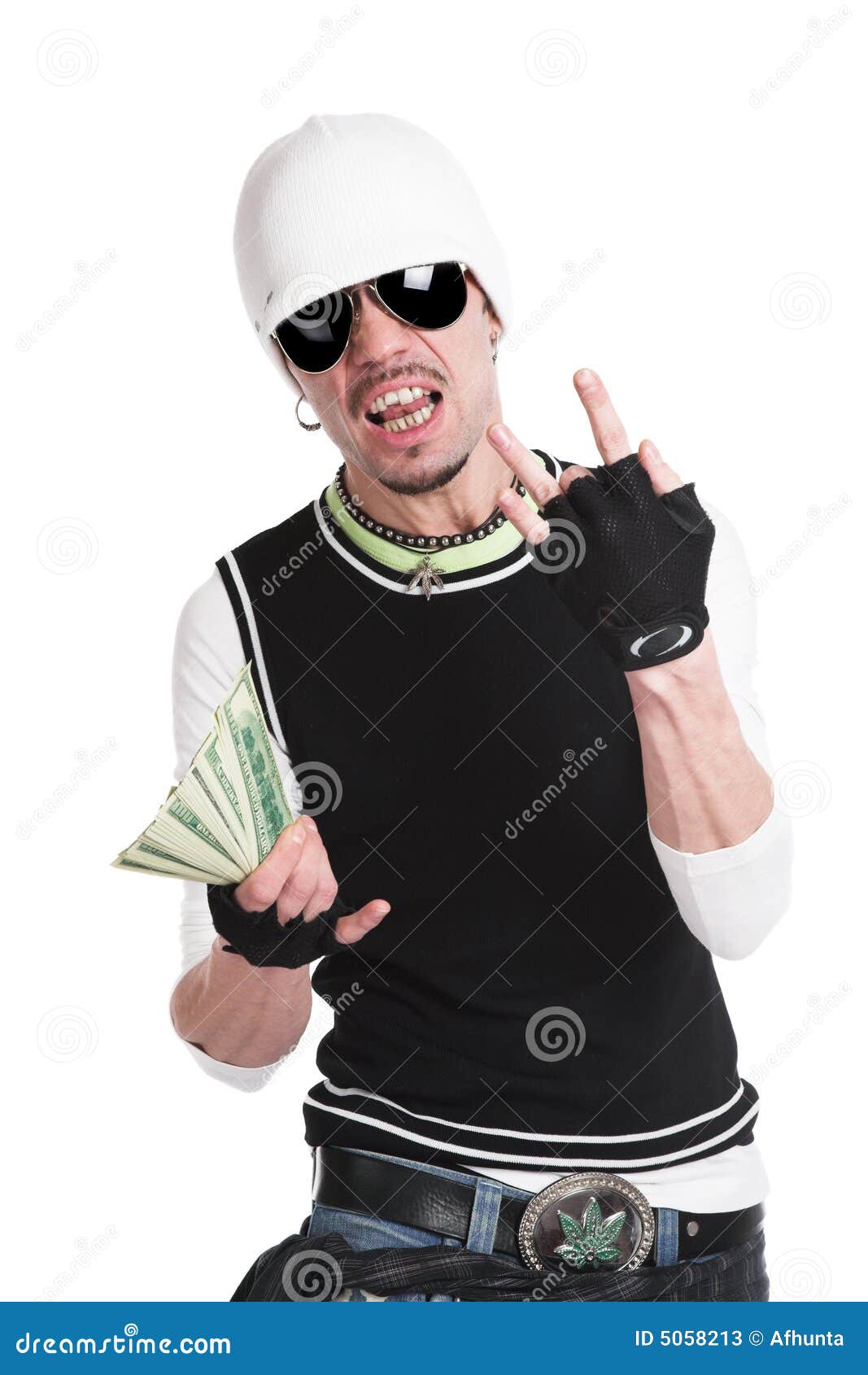 The young man with money stock image. Image of jeans, fashionable - 5058213