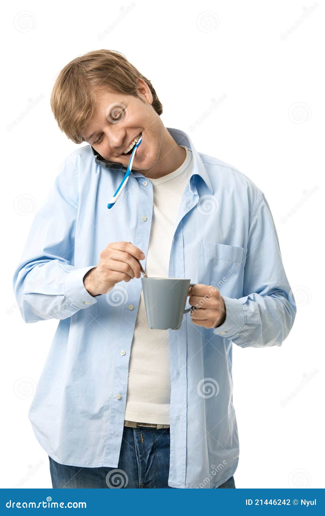 Young man in the morning stock photo. Image of color - 21446242