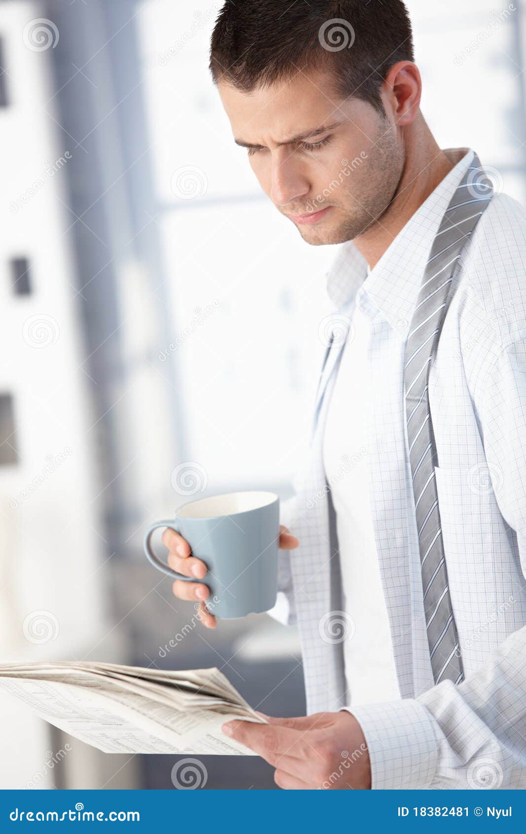 Young Man in the Morning with Tea Stock Image - Image of caucasian ...