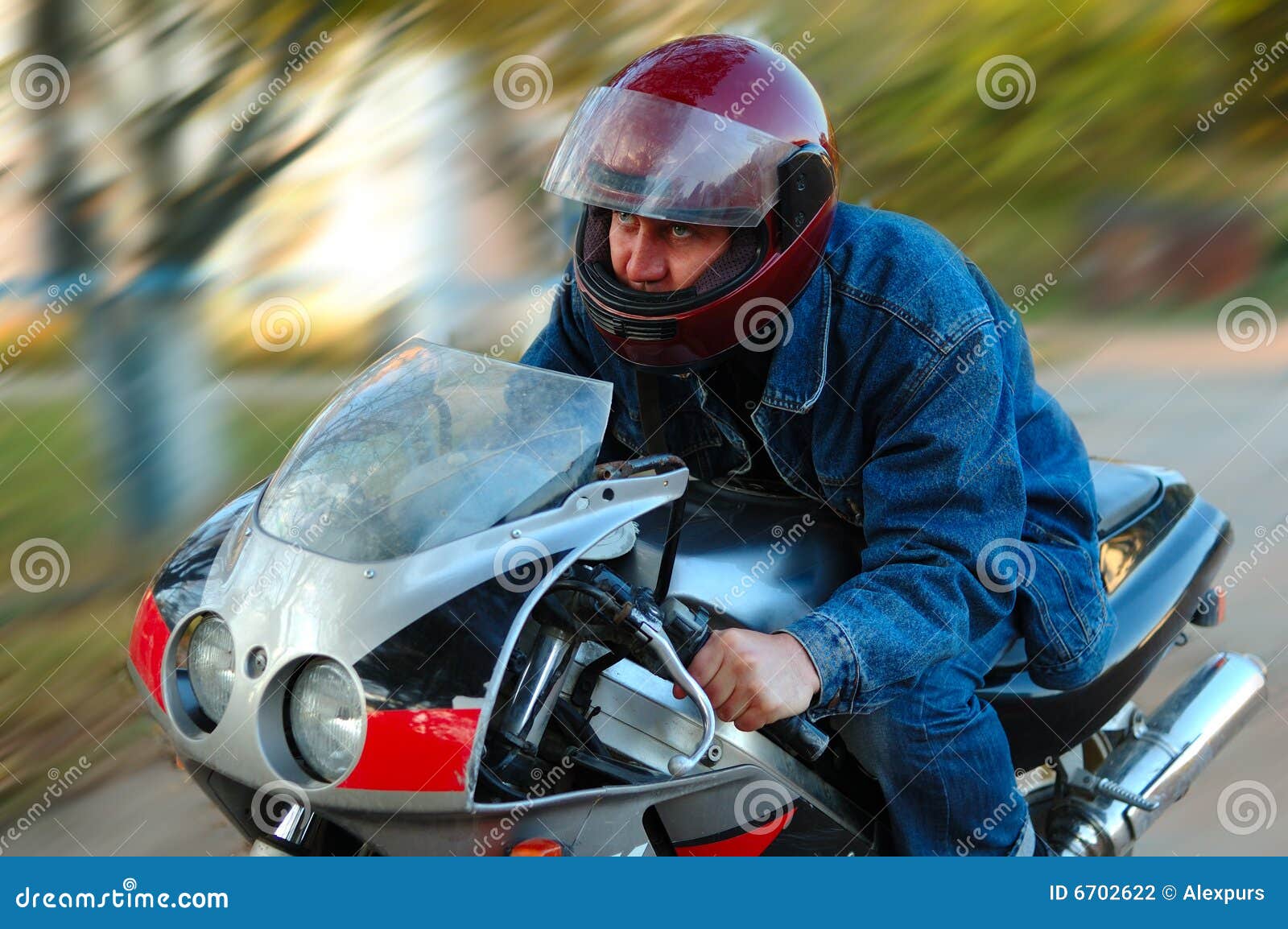 Young Man on Motorcycle (motorbike). Stock Photo - Image of bright ...