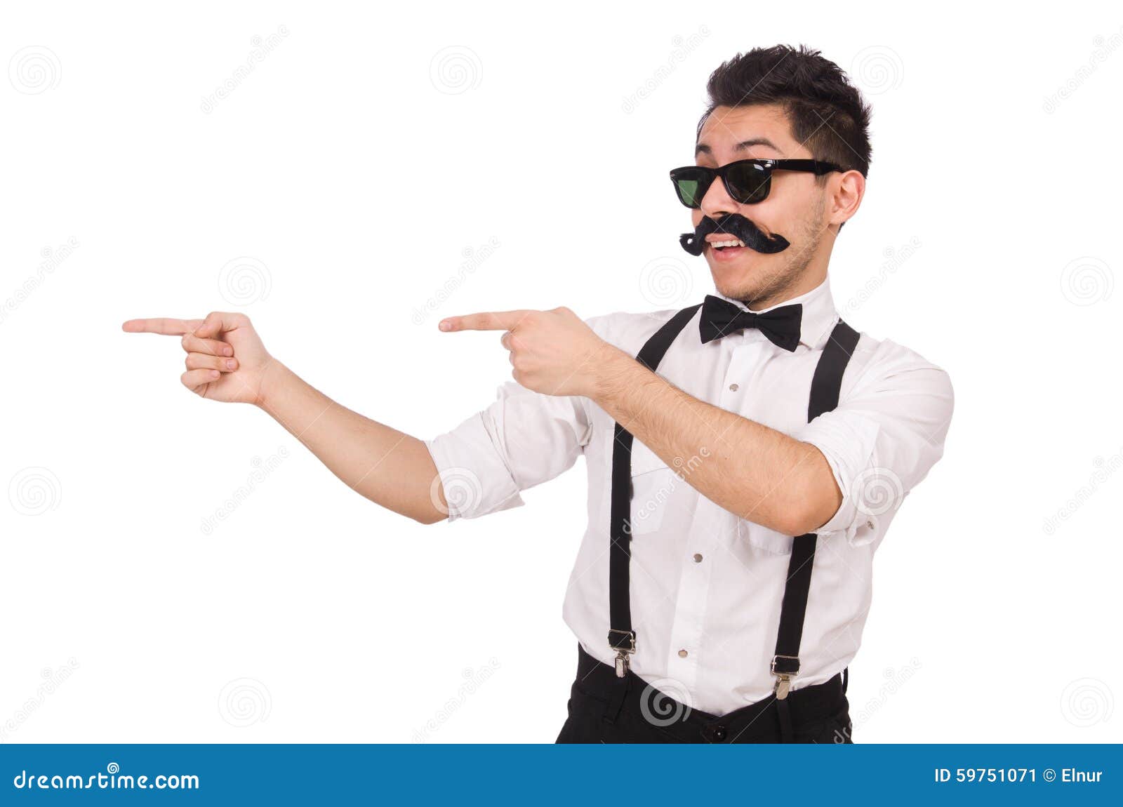 Young Man with Moustache Isolated on White Stock Image - Image of ...