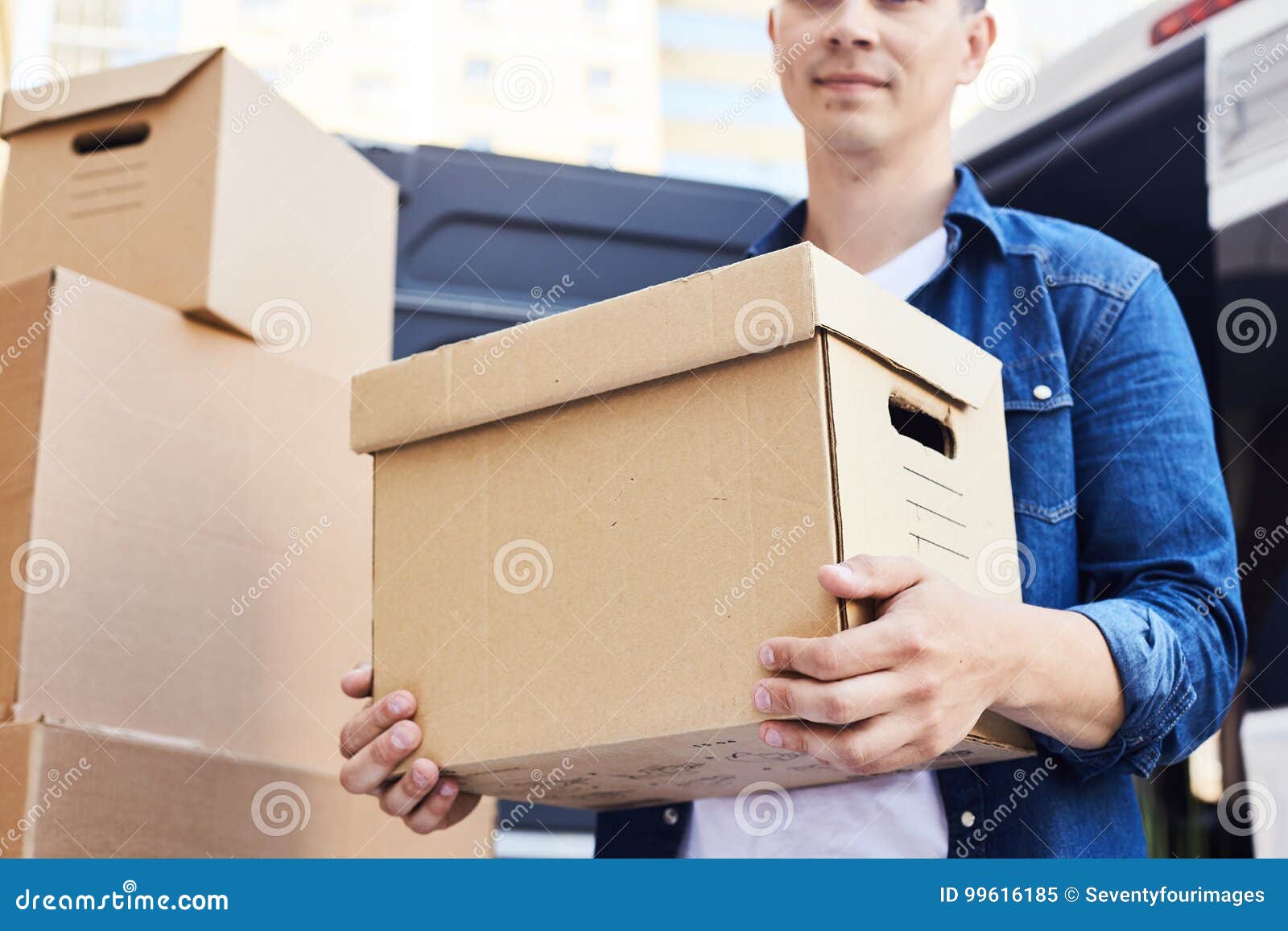 Young Man Moving Out stock image. Image of carrying, ownership - 99616185
