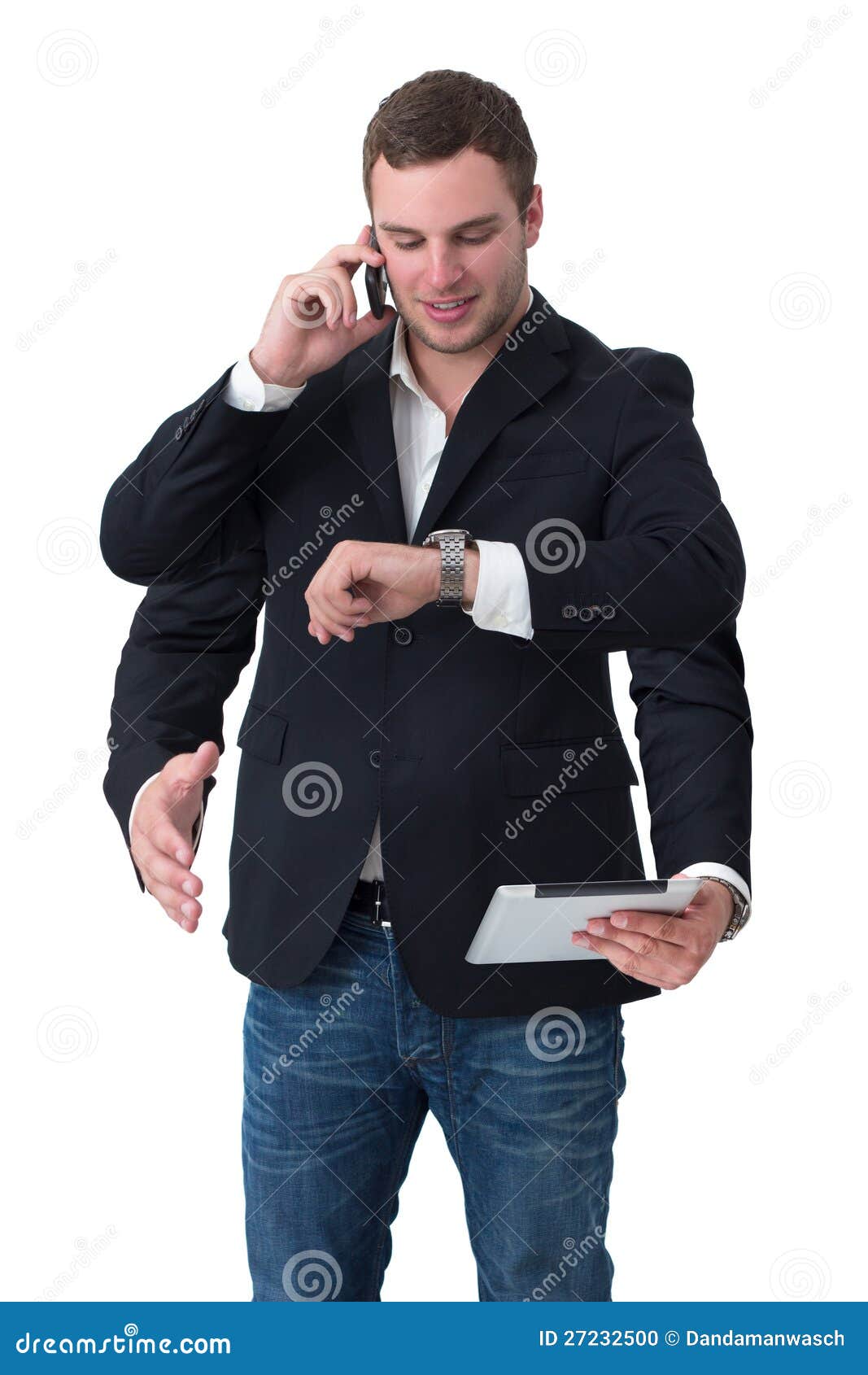 Young man multitasking stock photo. Image of looking - 27232500