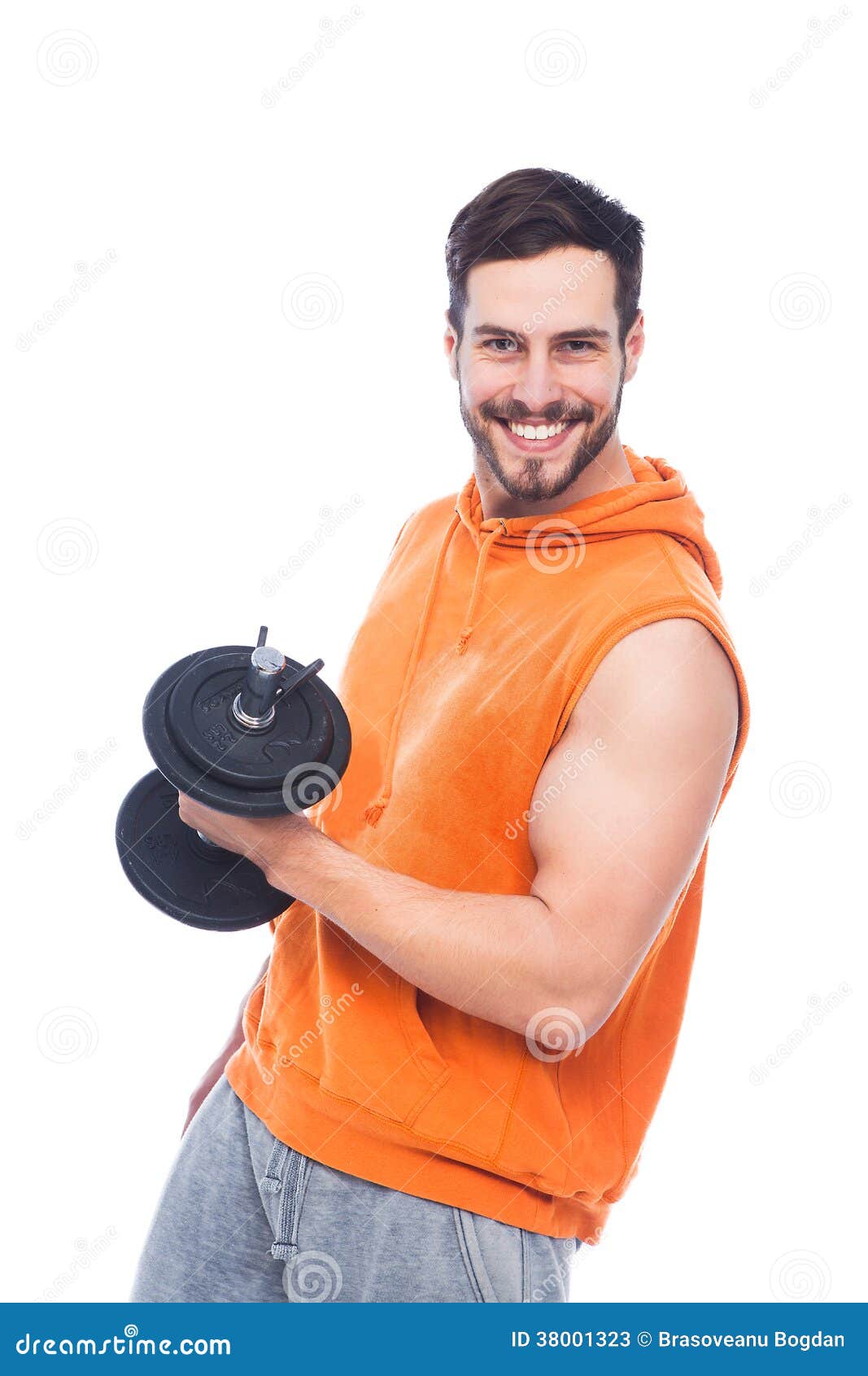 Young man with muscle stock image. Image of powerful - 38001323