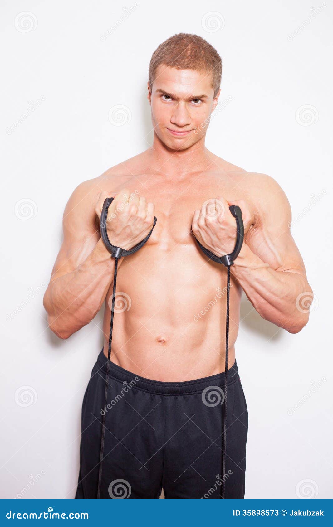 Young Man with Muscular Body Doing Fitness Exercise. without Shirt ... Young Man with Muscular Body Doing Fitness Exercise. without Shirt ...