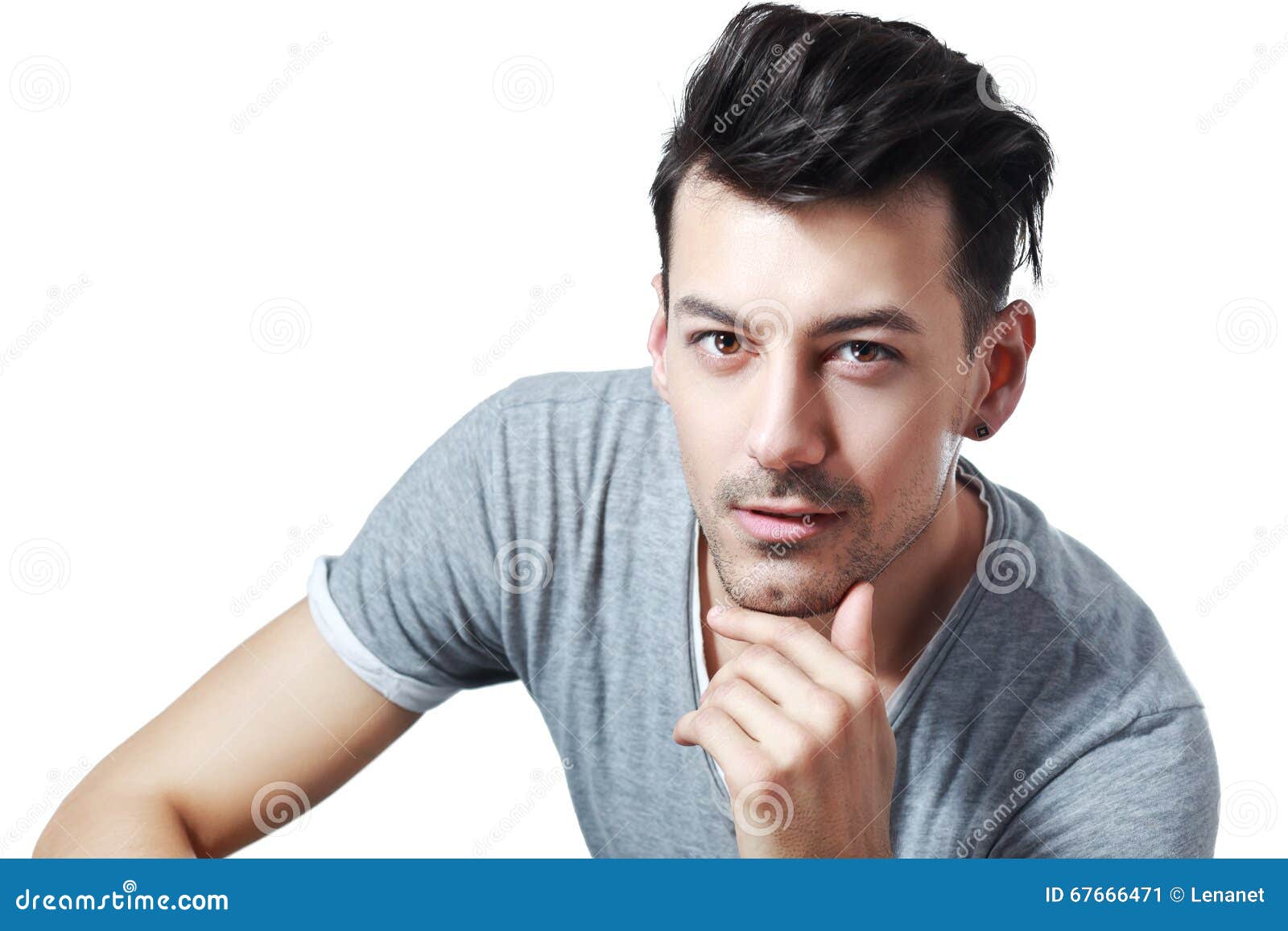 Young Man with Mysterious Look Stock Image - Image of background, adult ...