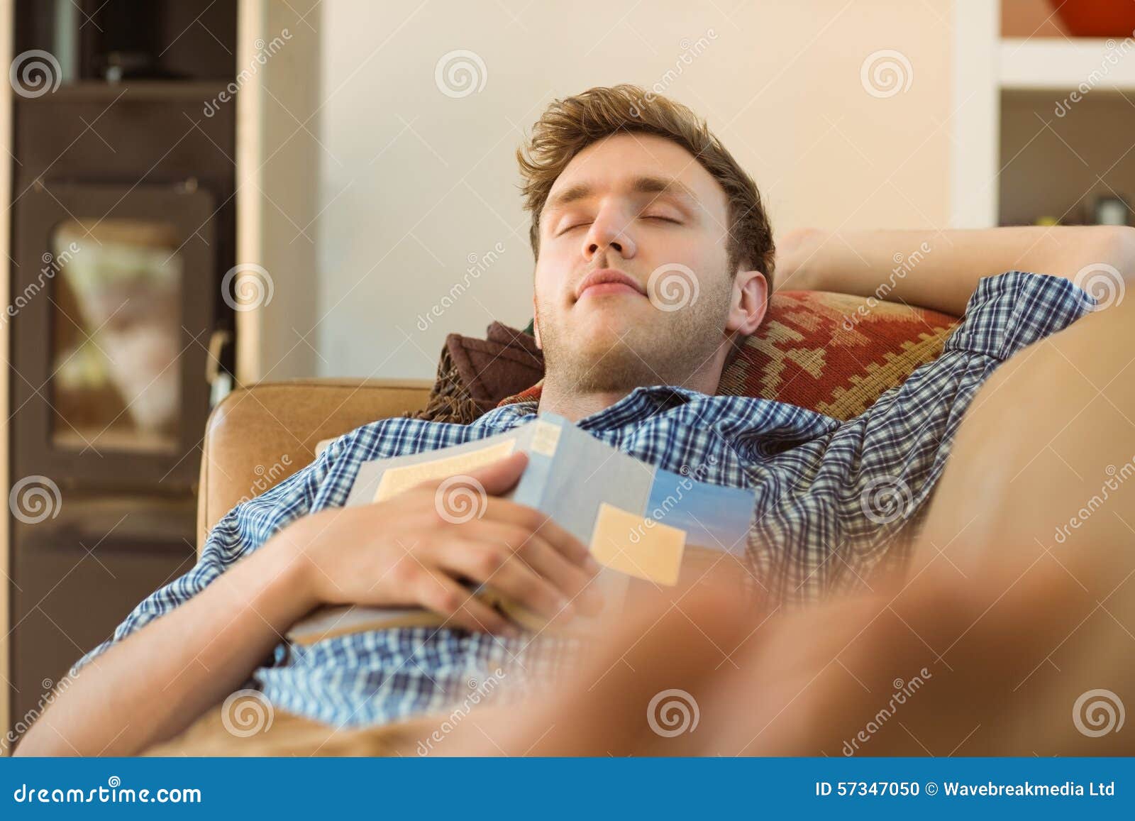 Young Man Napping on His Couch Stock Photo - Image of abode, asleep ...