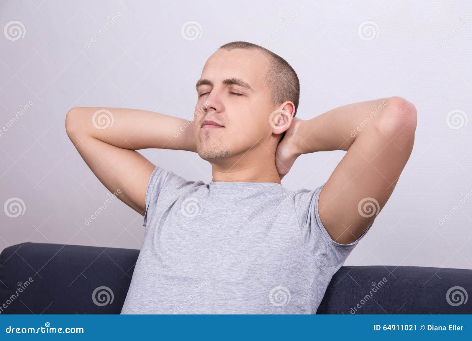Young Man Napping on Sofa at Home Stock Image - Image of lazy, people ...