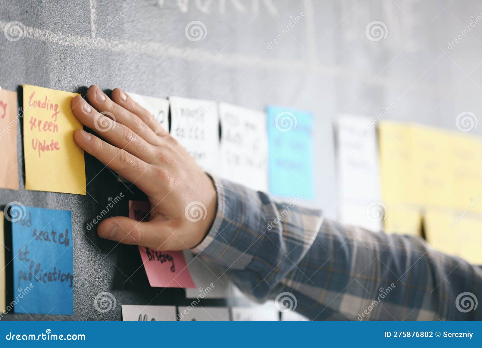 Young Man Near Scrum Task Board in Office Stock Photo - Image of ...