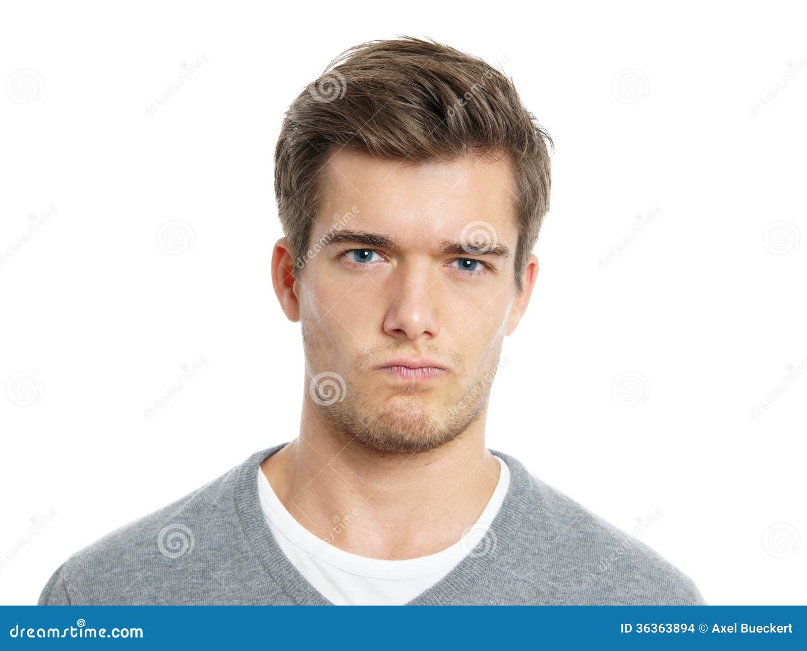 Young man is not happy stock photo. Image of isolated - 36363894