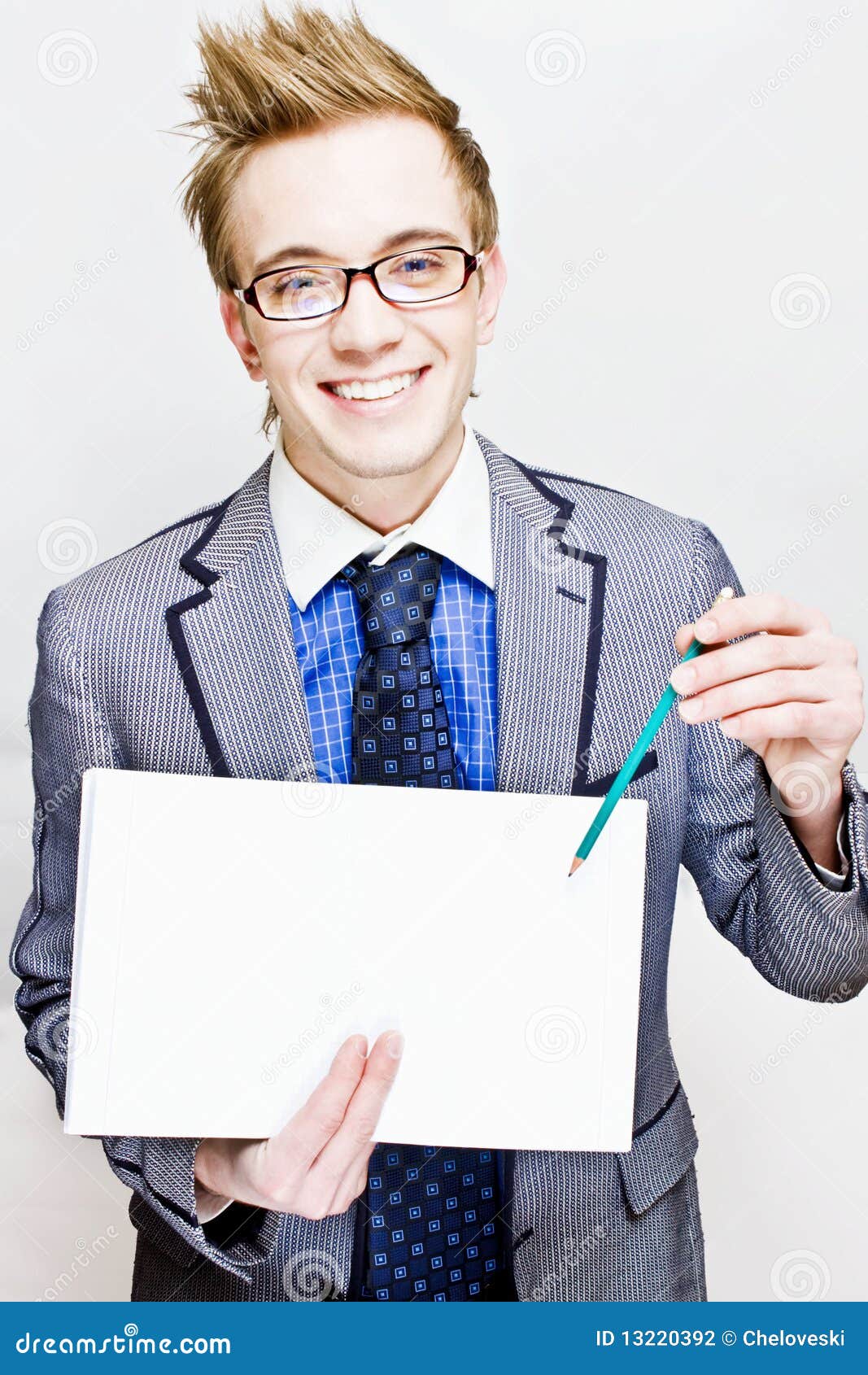 Young man with a note stock photo. Image of look, fashion - 13220392