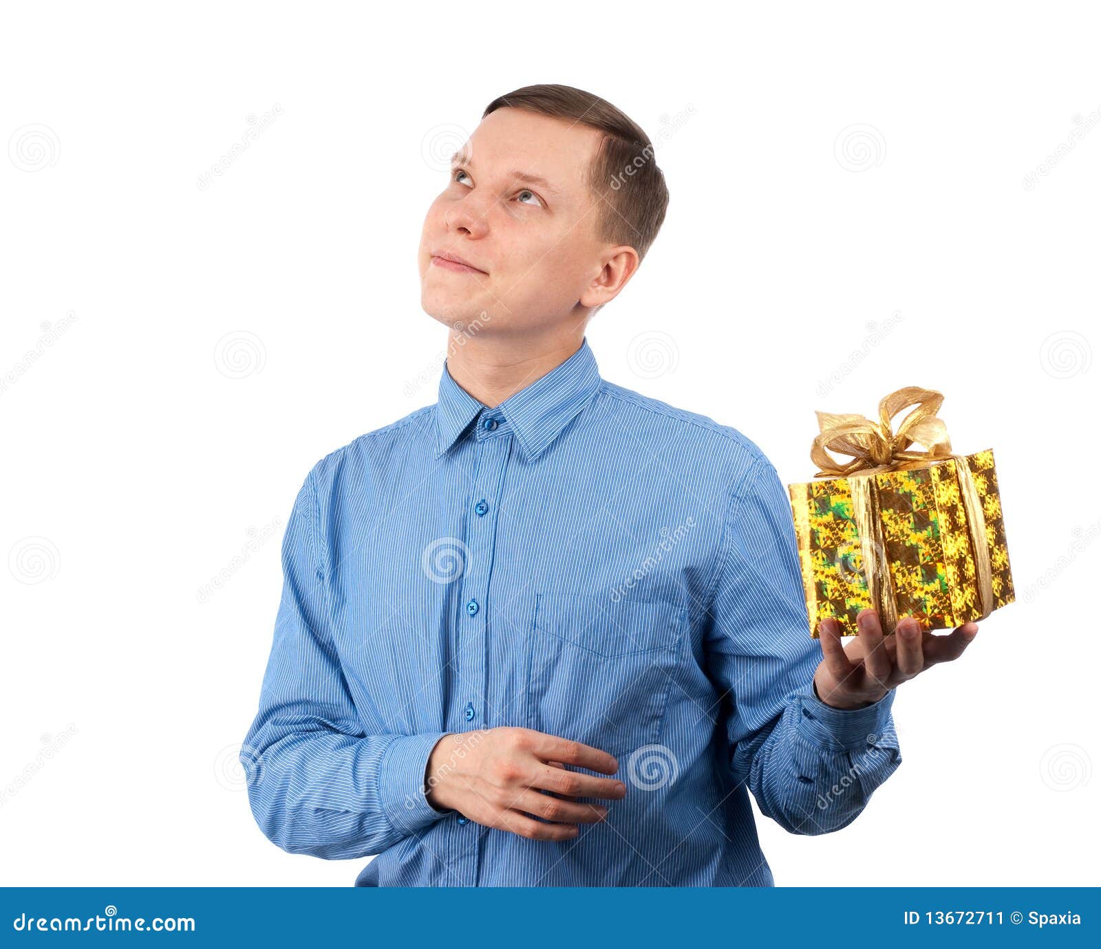 A Young Man Offering a Gift To You Stock Image - Image of love ...