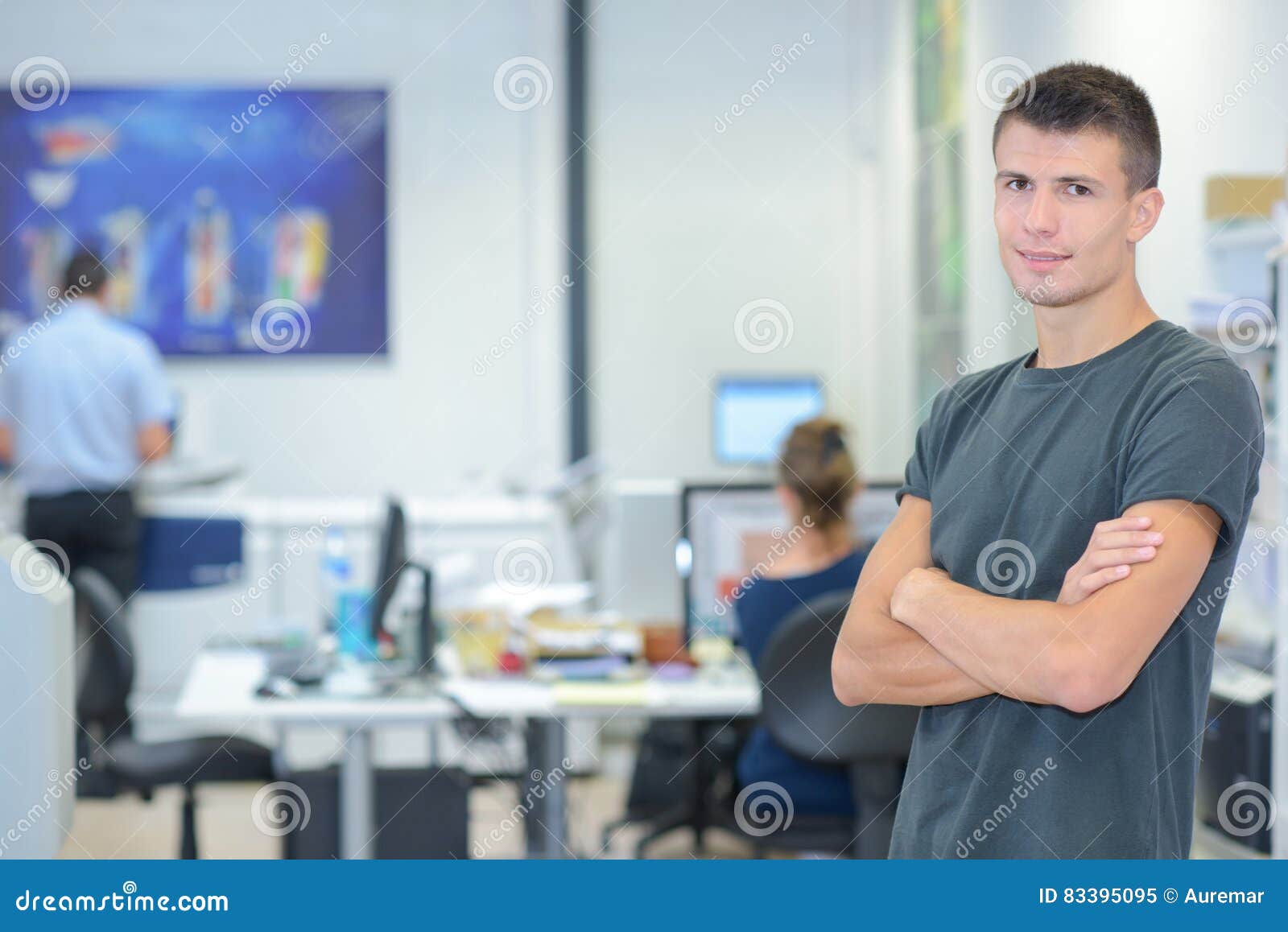 Young man in office stock image. Image of confident, developer - 83395095