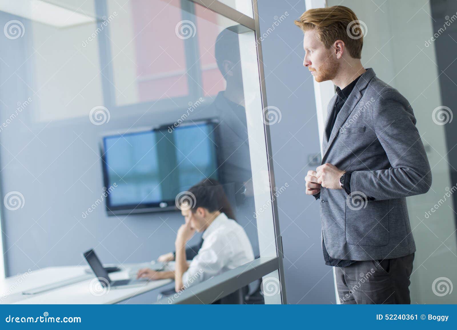 Young man in the office stock image. Image of young, single - 52240361
