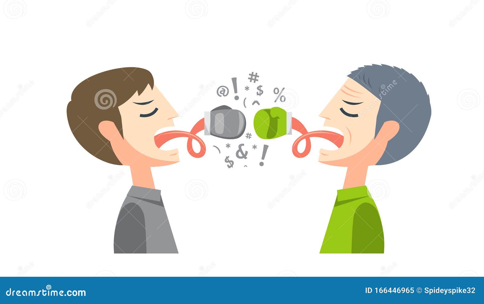 Argument Between Old Man And Young Man. Concept Of Discrimination Or ...