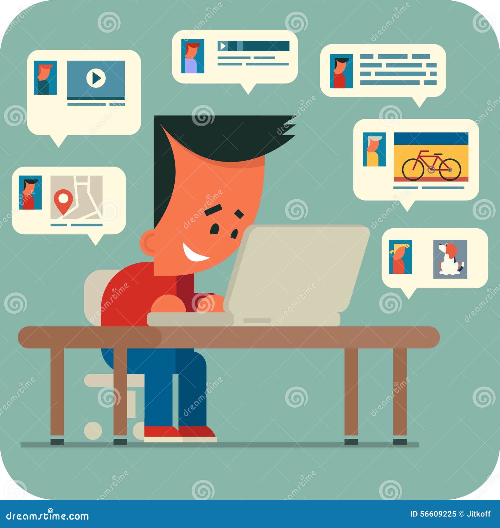 Young man online chatting. stock vector. Illustration of people - 56609225 Young man online chatting. stock vector. Illustration of people - 56609225