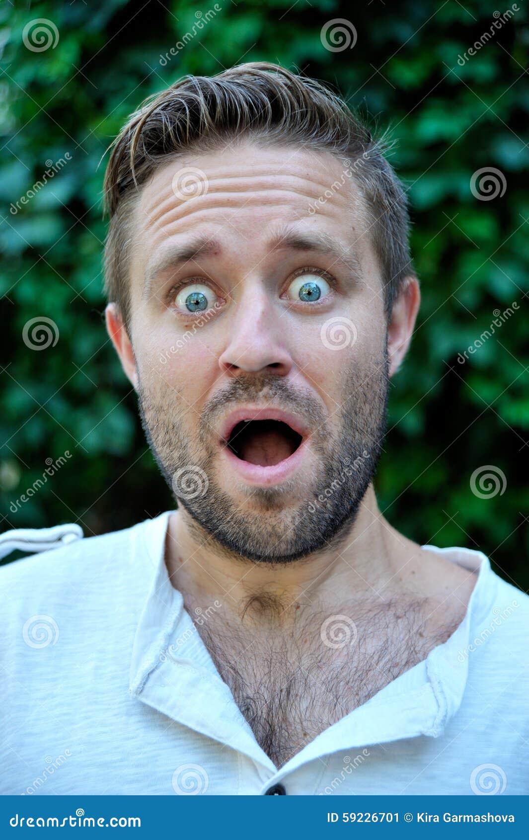 Young Man with Open Eyes Expression Stock Image - Image of mouth ...