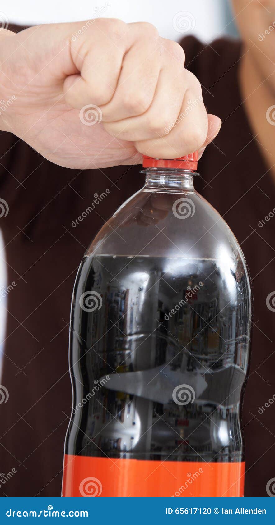 Young Man Opening Bottle of Soda Stock Photo - Image of diet, nutrition ...
