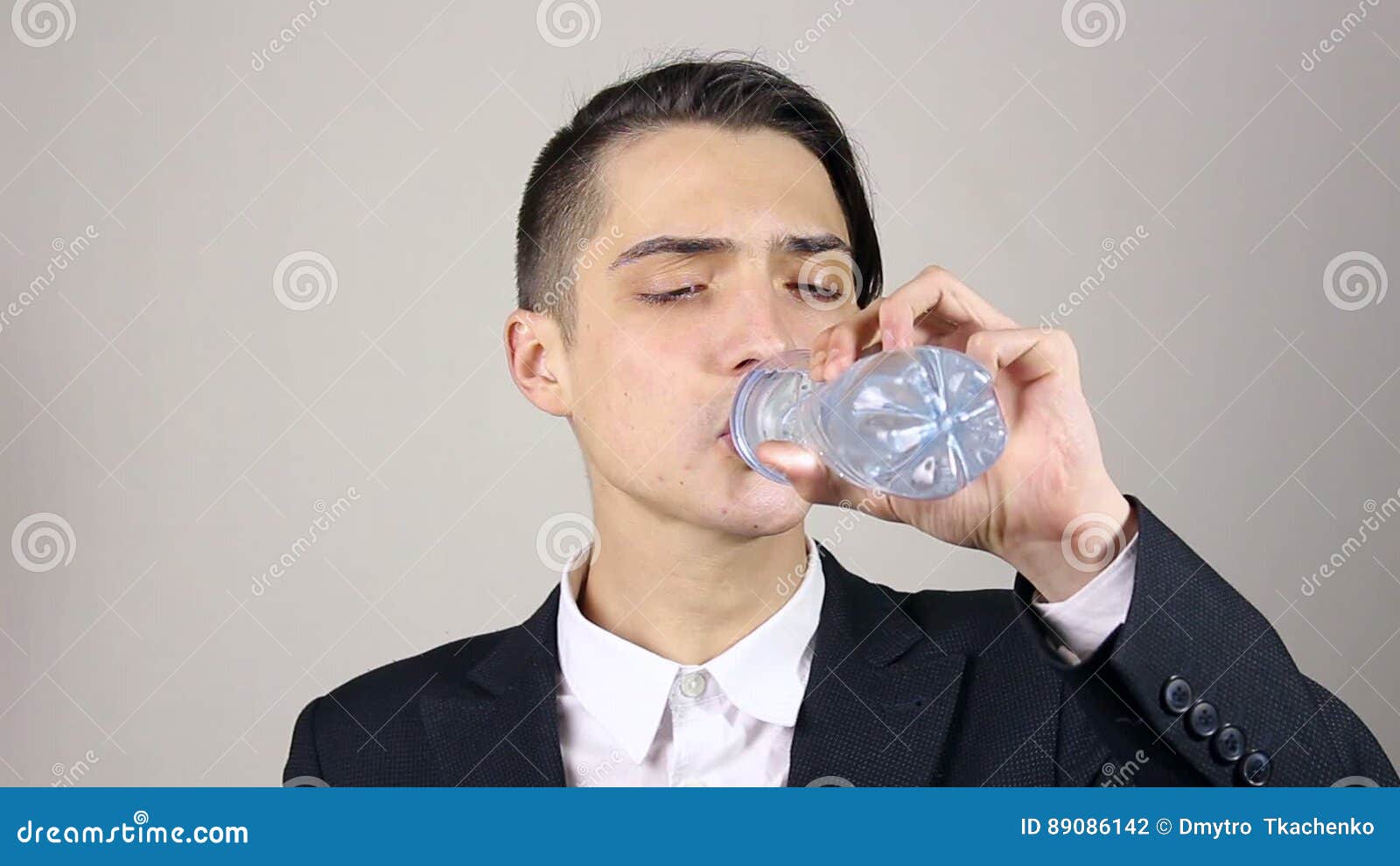 Young Man Opens A Bottle And Drink Water Stock Footage Video Of
