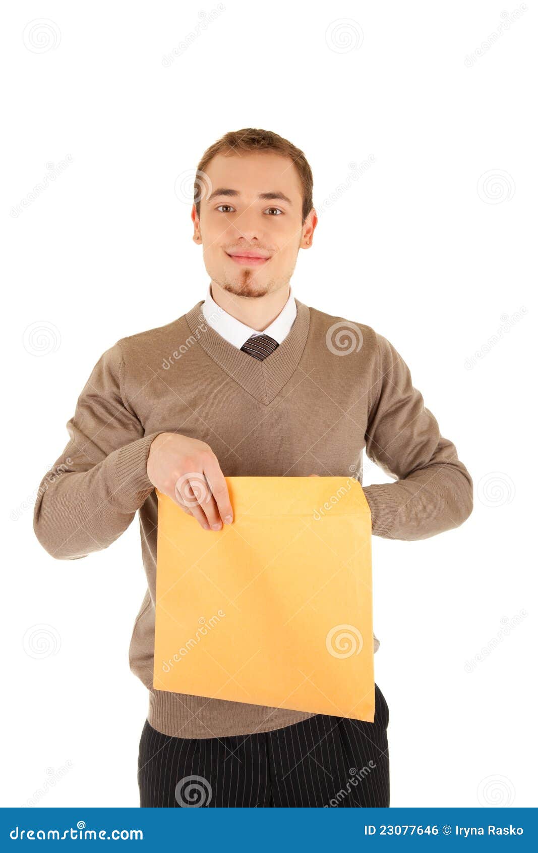 Young Man Opens a Post Package Stock Photo - Image of human, people ...