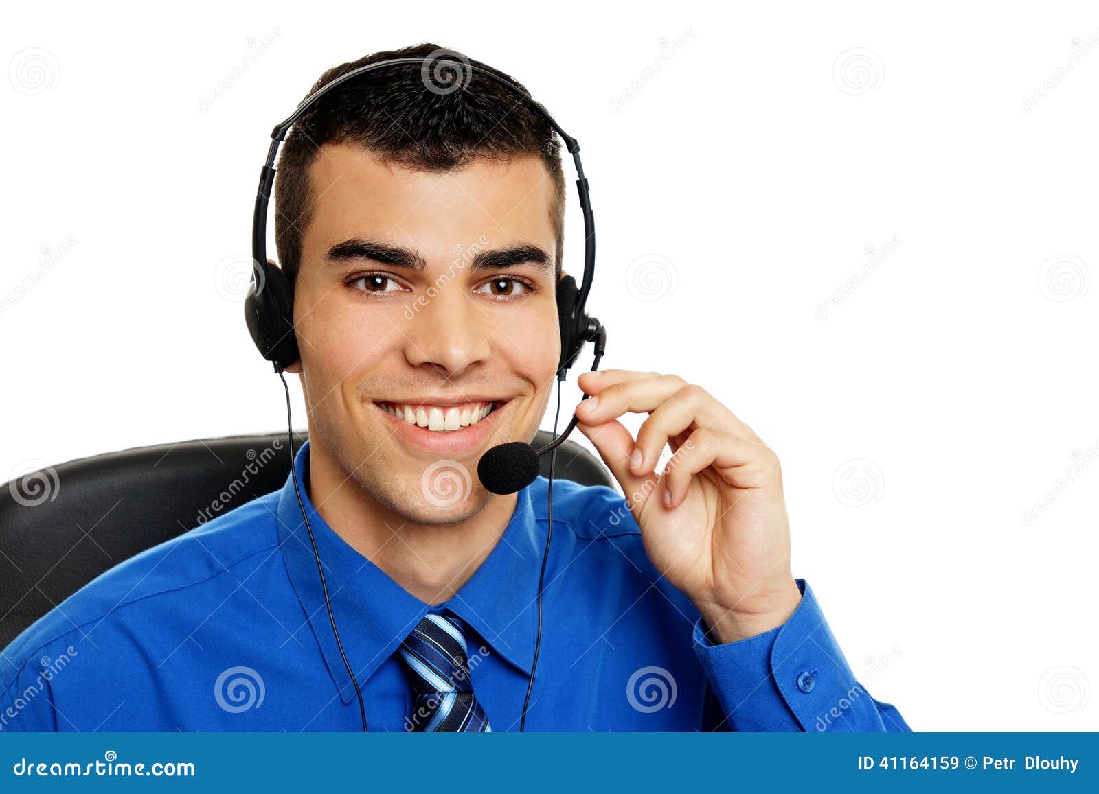Young man operator stock image. Image of attractive, teeth - 41164159