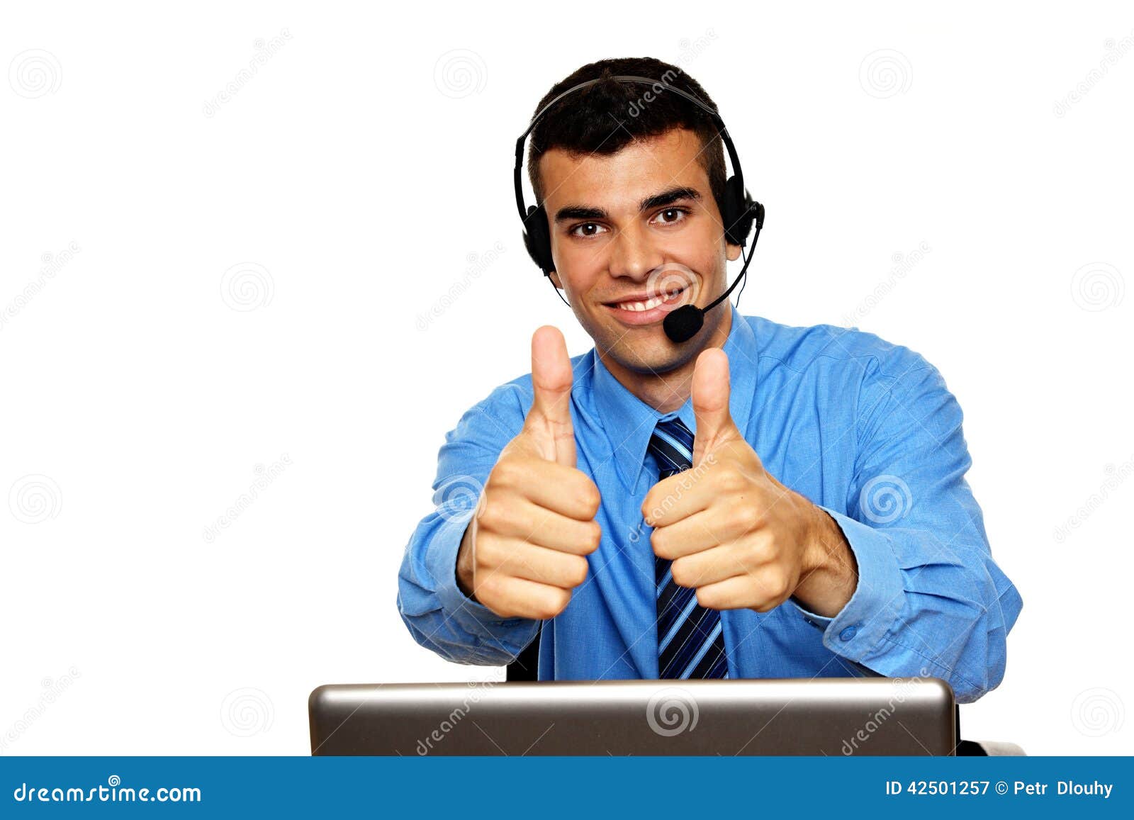 Young man operator stock image. Image of computer, face - 42501257