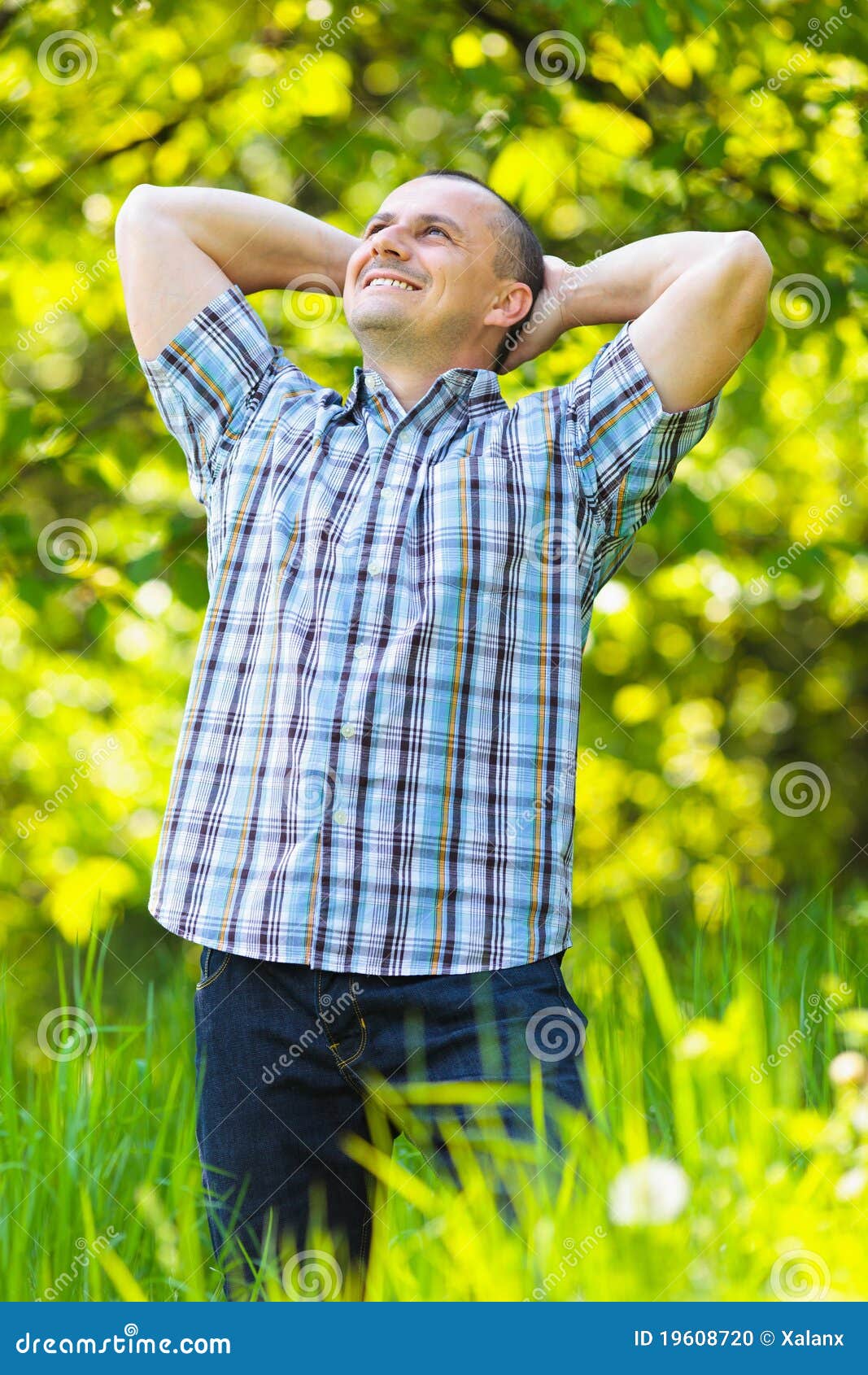 Young Man Outdoor in a Garden Stock Photo - Image of person, foliage ...