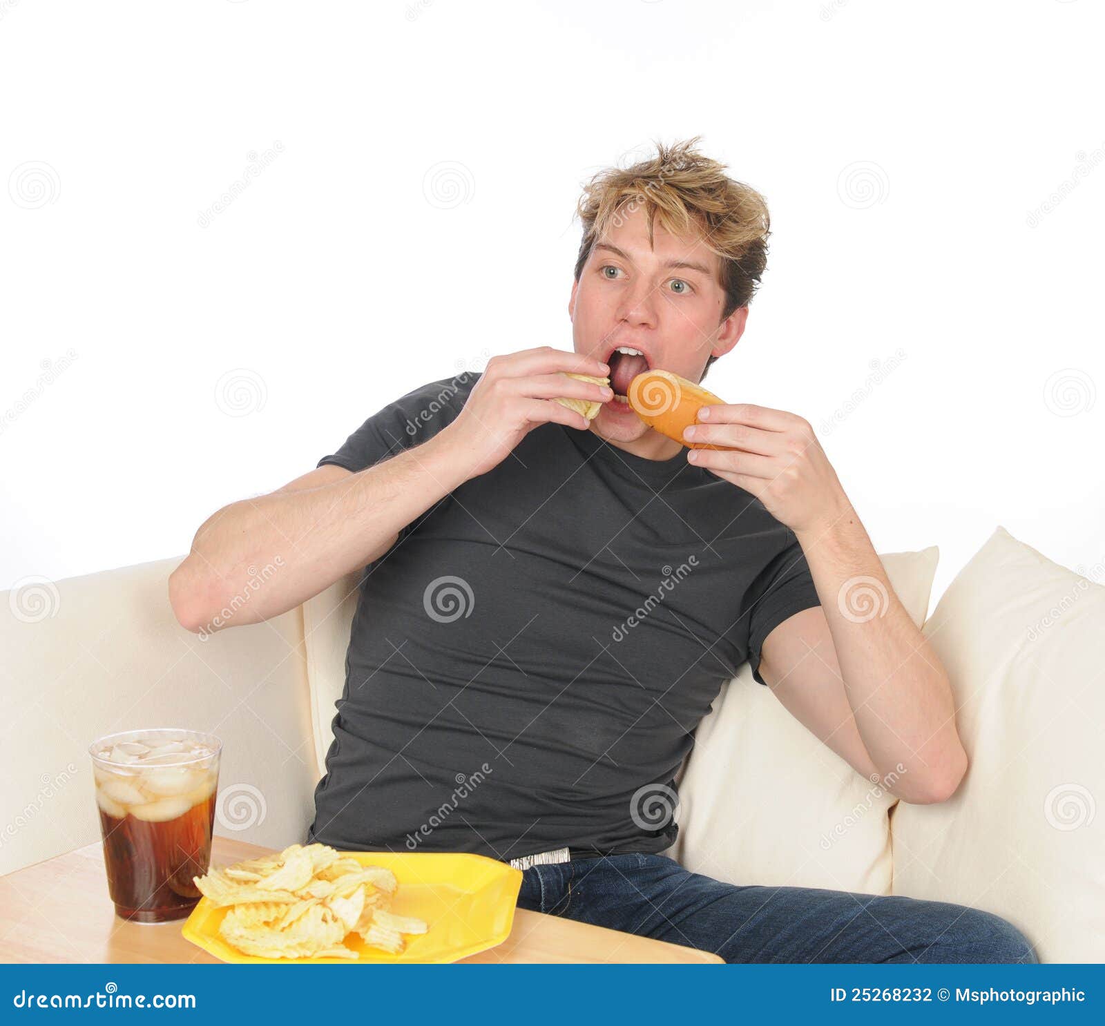 Young man overeating stock photo. Image of soft, male - 25268232