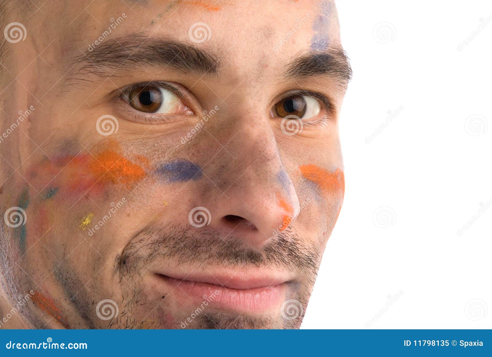 Young Man with Painted His Face Stock Image - Image of people, paint ...