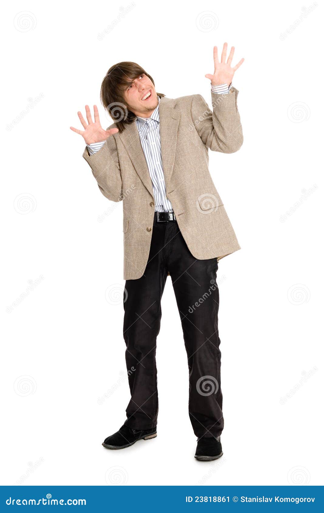 Young man in a panic mood stock image. Image of fright - 23818861
