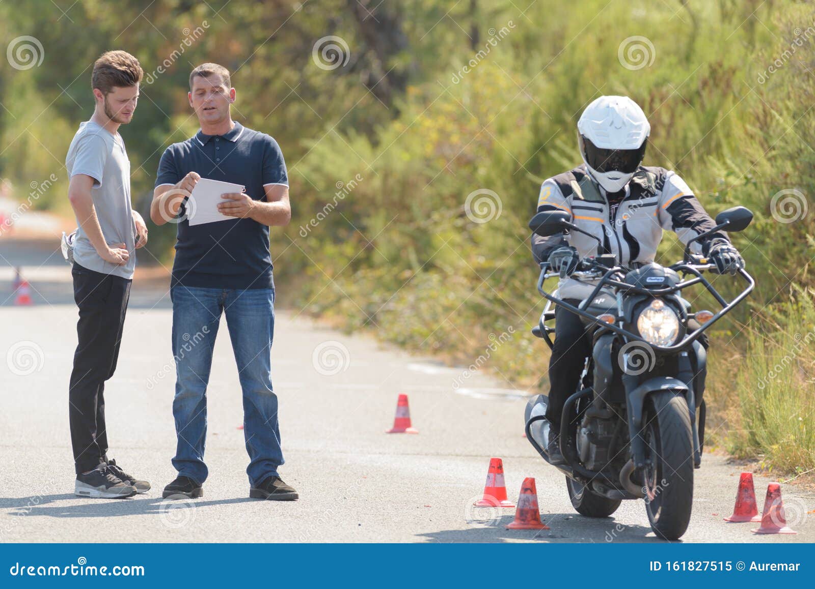 Young Man Passing Motorcycle Driving Test Stock Image - Image of ...